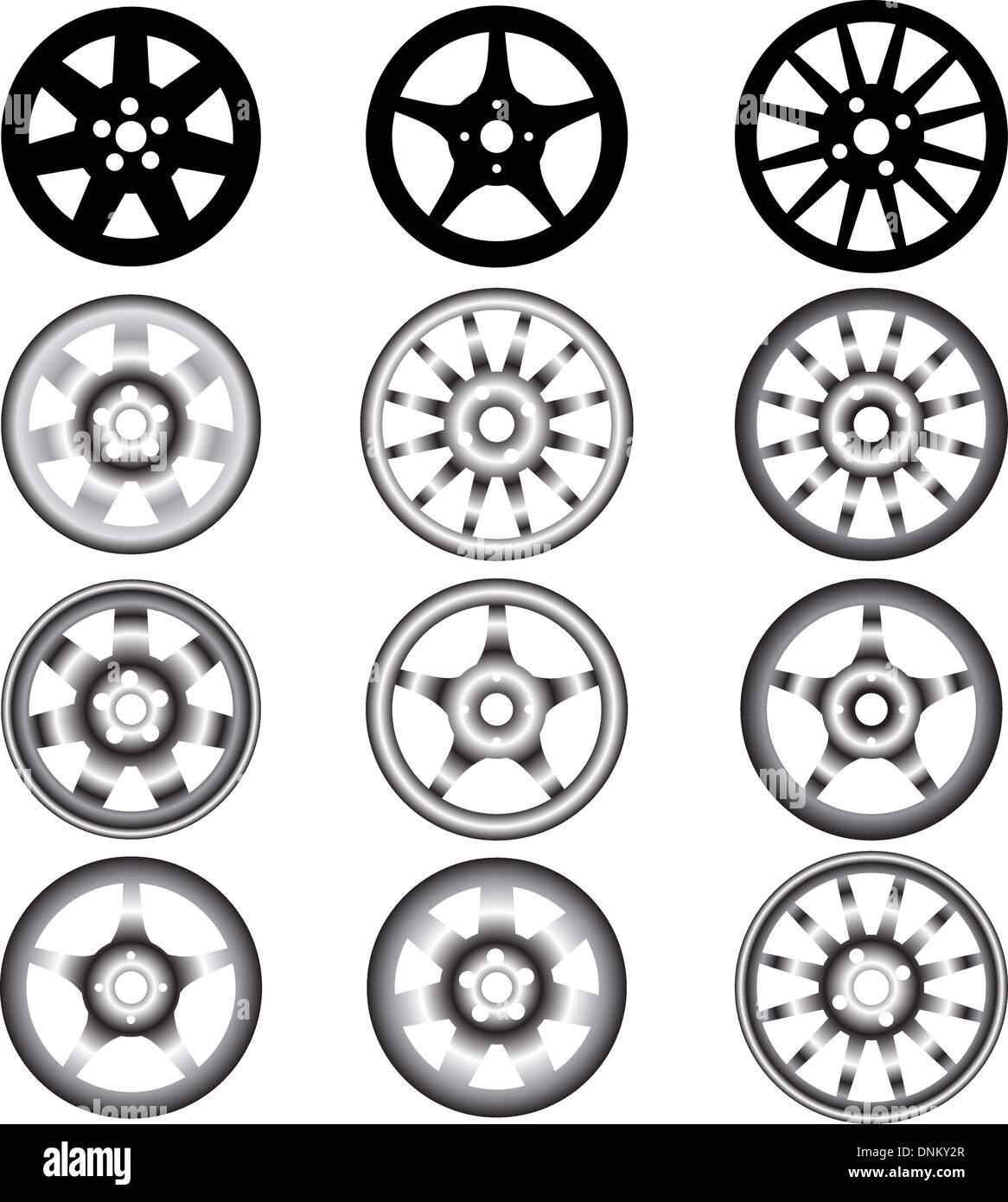 automotive wheel with alloy wheels Stock Vector Image & Art - Alamy