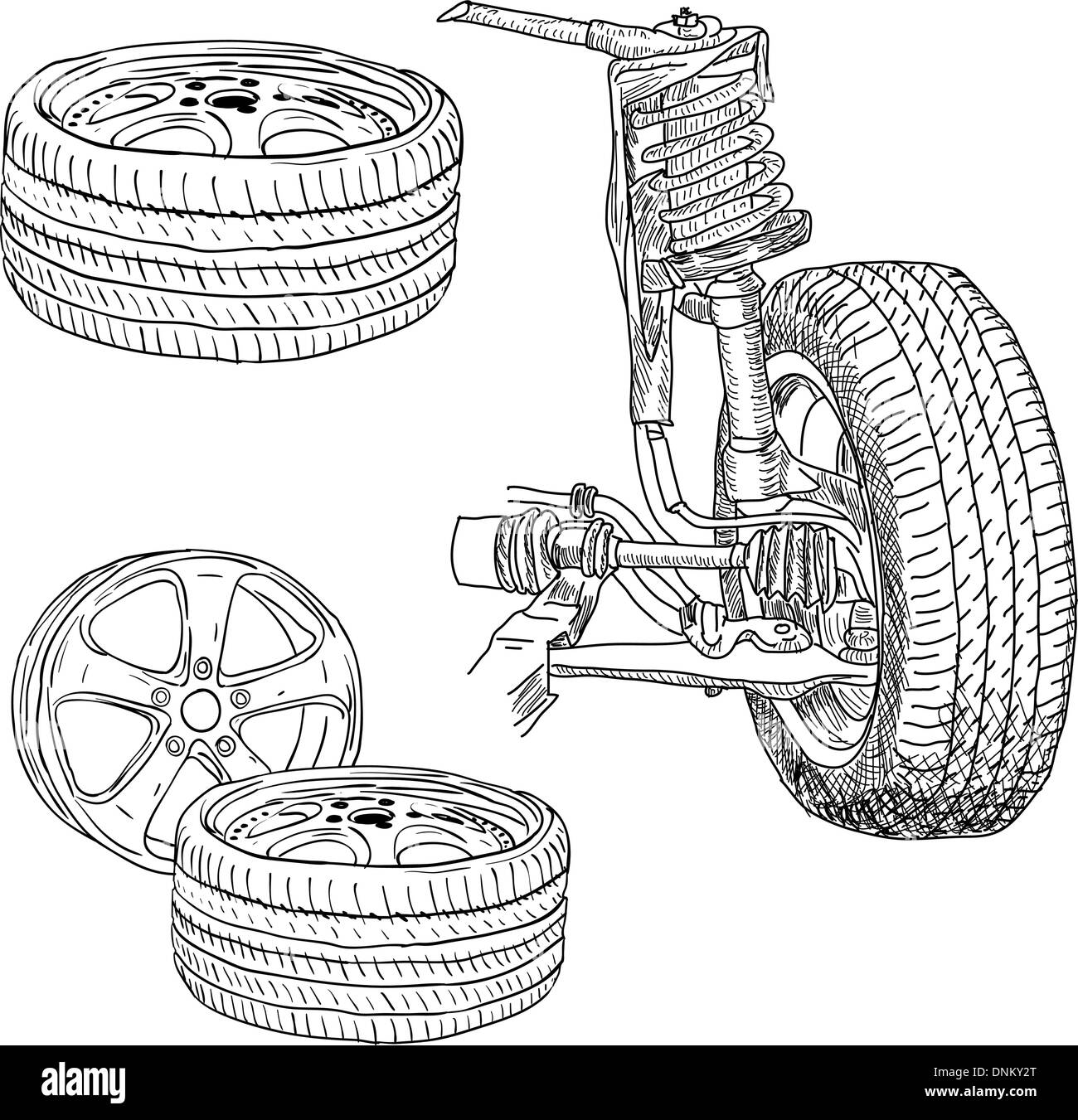 race car shock absorber and wheel Stock Vector Image & Art - Alamy