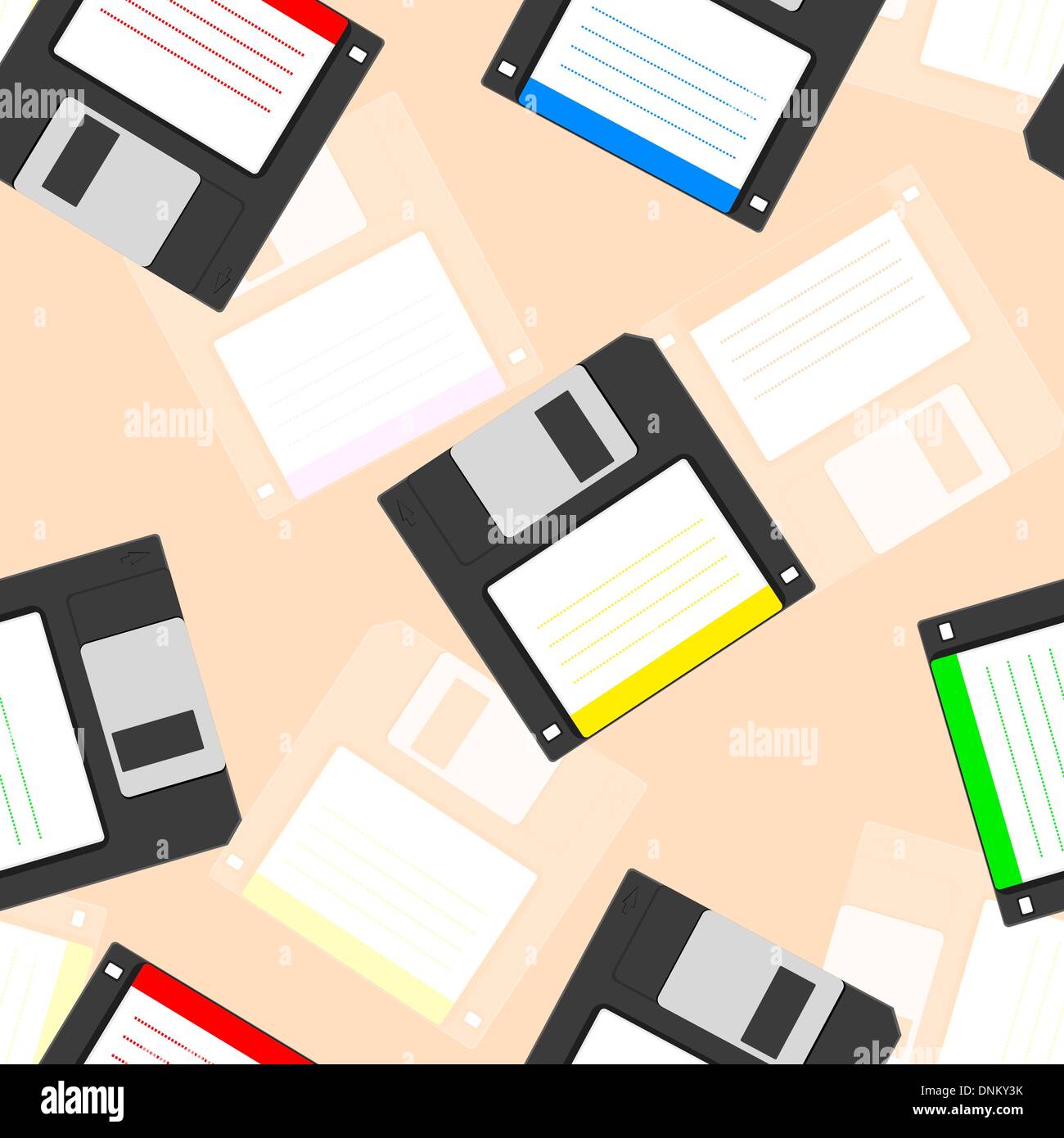 Old floppy disc for computer data storage. Seamless wallpaper Stock ...