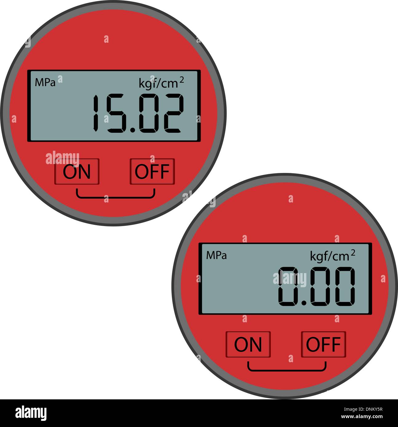 The modern digital gas manometer isolated on white background Stock ...