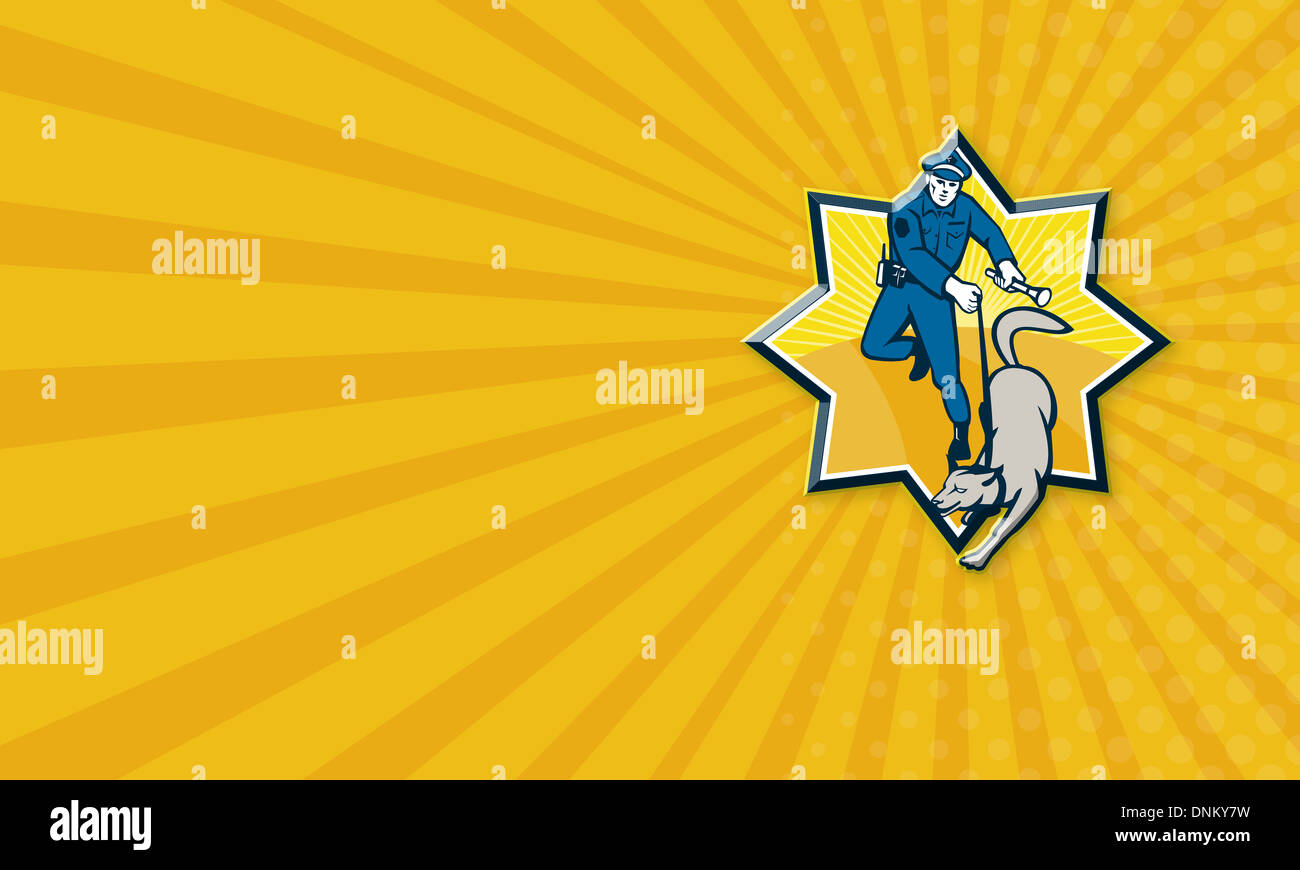 Business card template illustration of a policeman police officer with ...