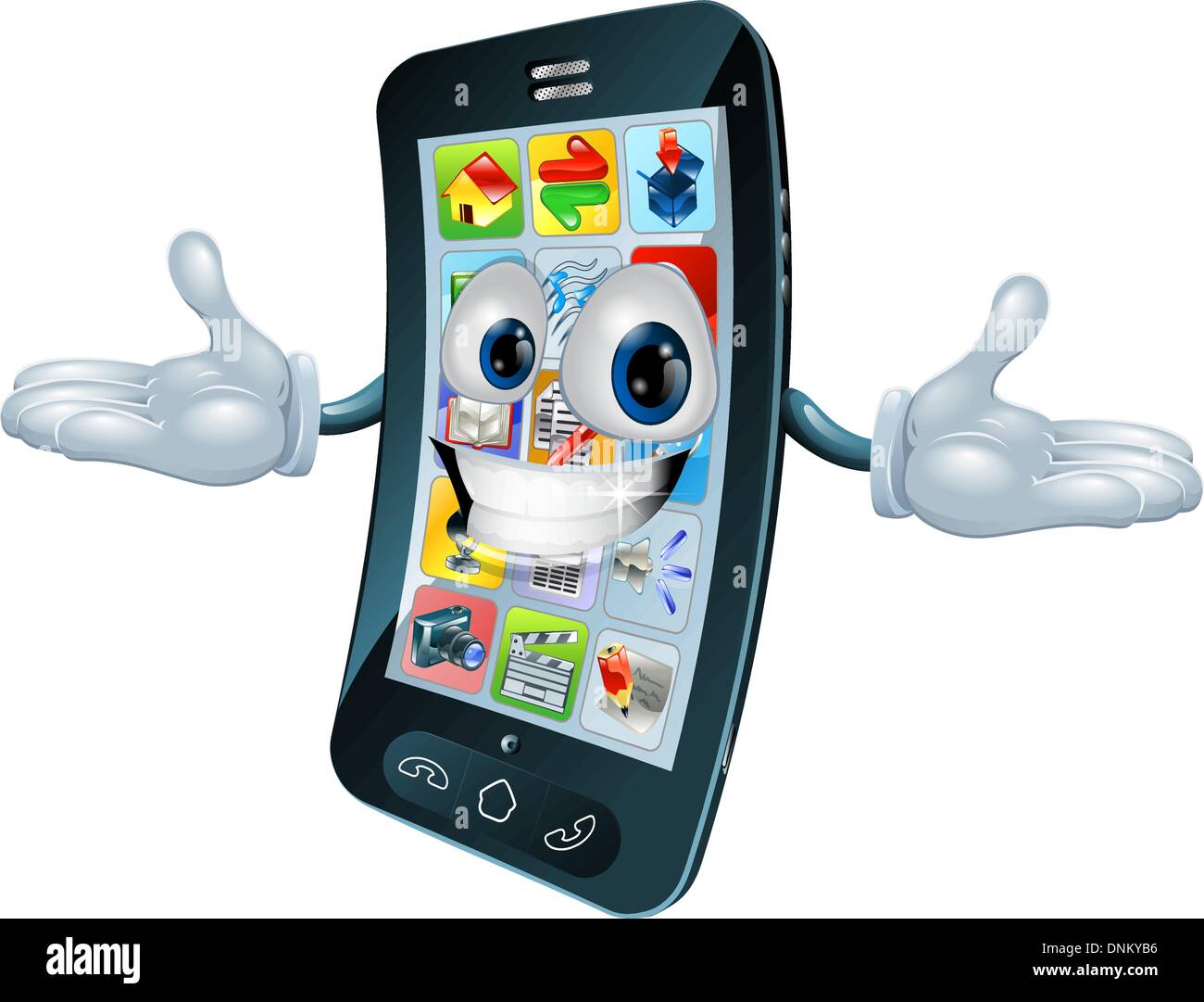 Mobile phone mascot character cartoon illustration Stock Vector Image ...