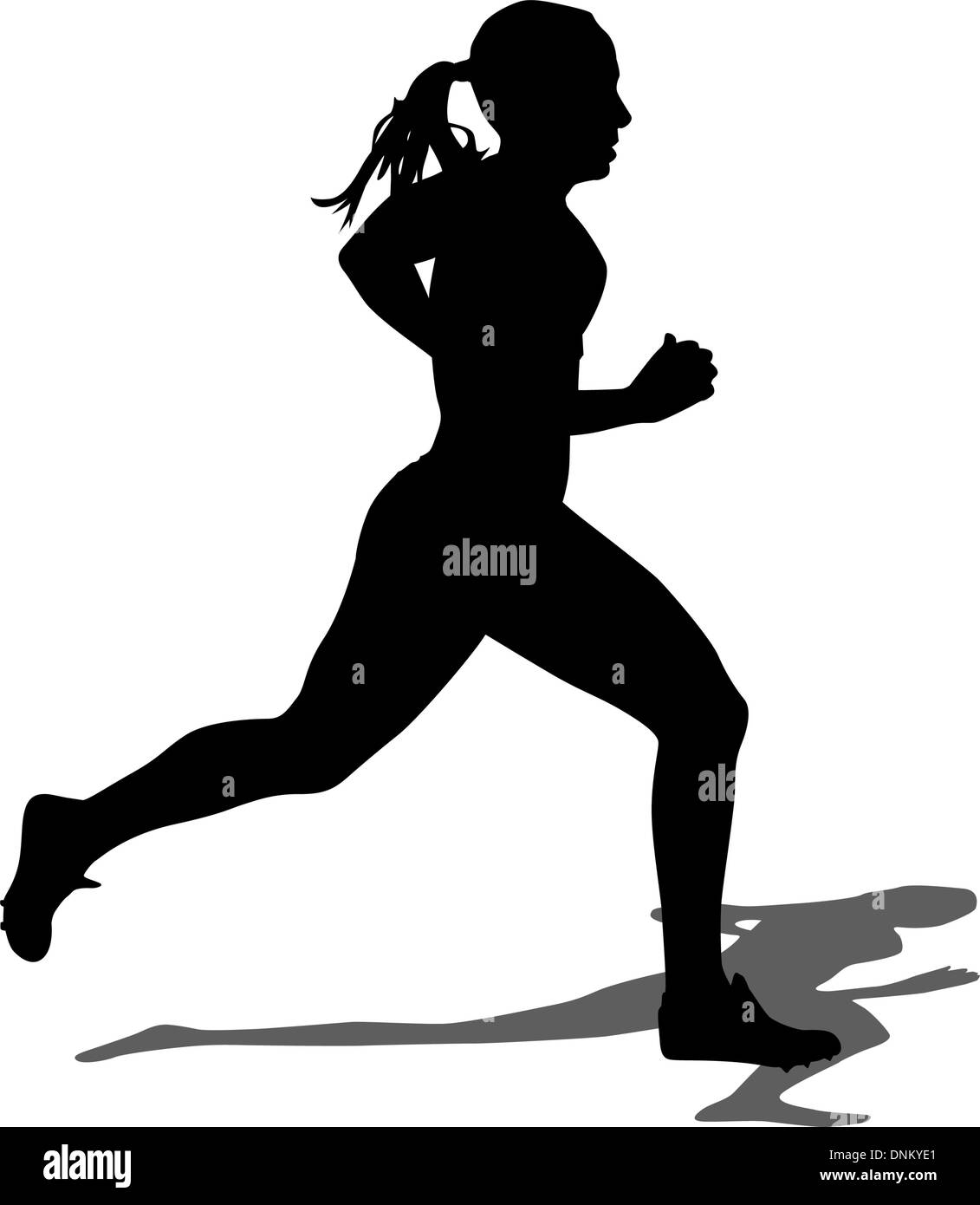 Female marathon winner running Stock Vector Images - Alamy