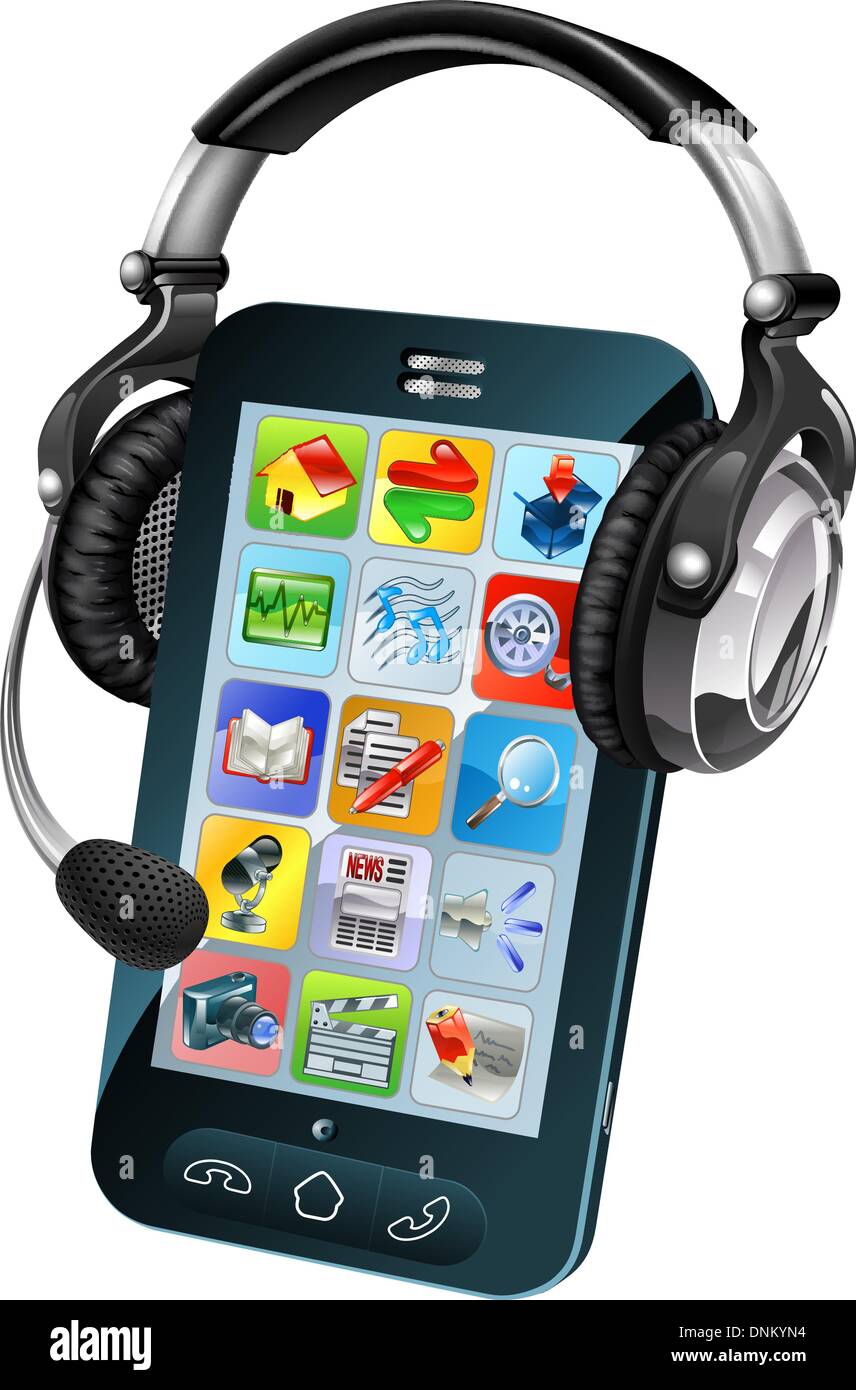 Mobile phone chat concept illustration of mobile phone with telephony ...