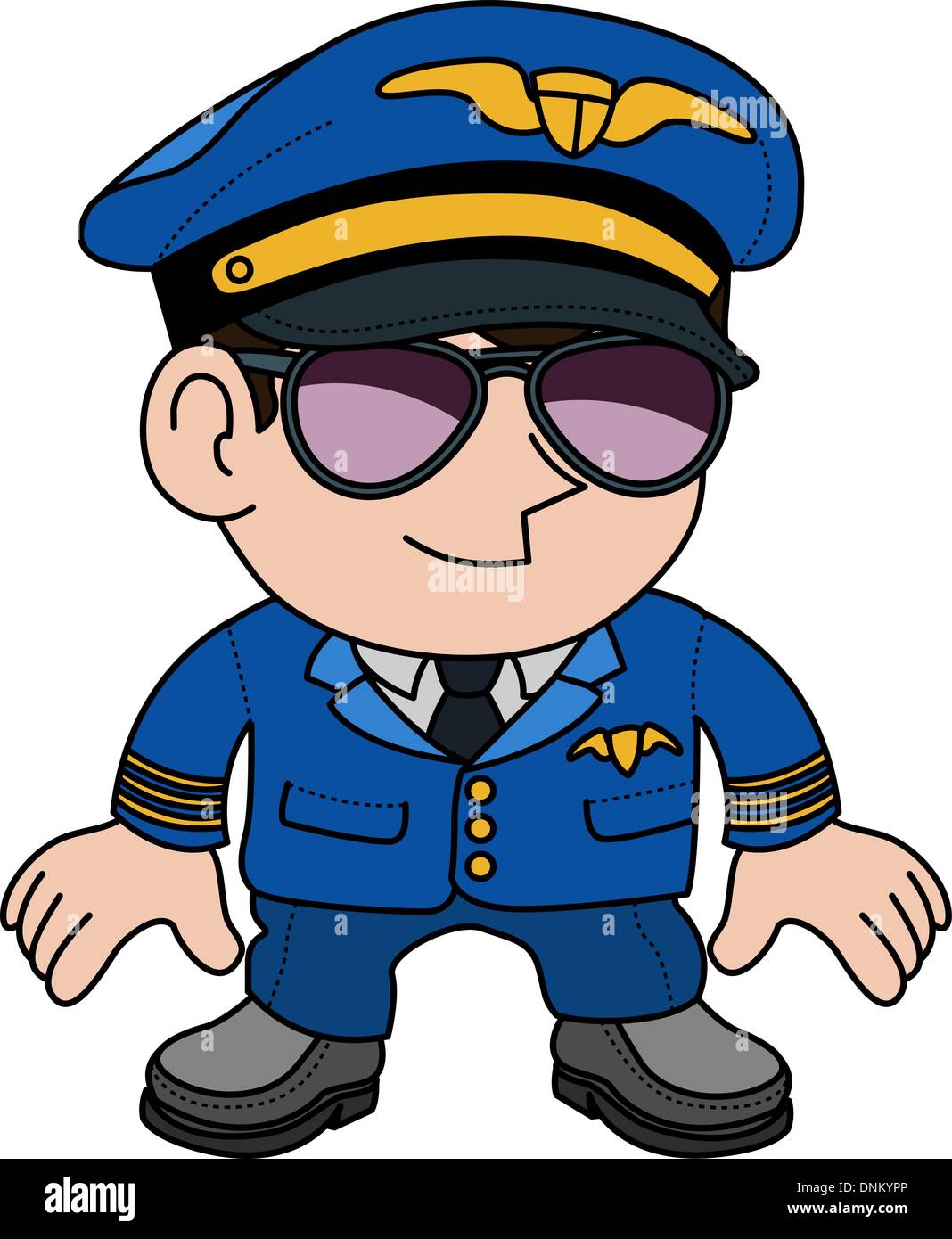 Illustration of flight pilot in sunglasses Stock Vector Image & Art - Alamy