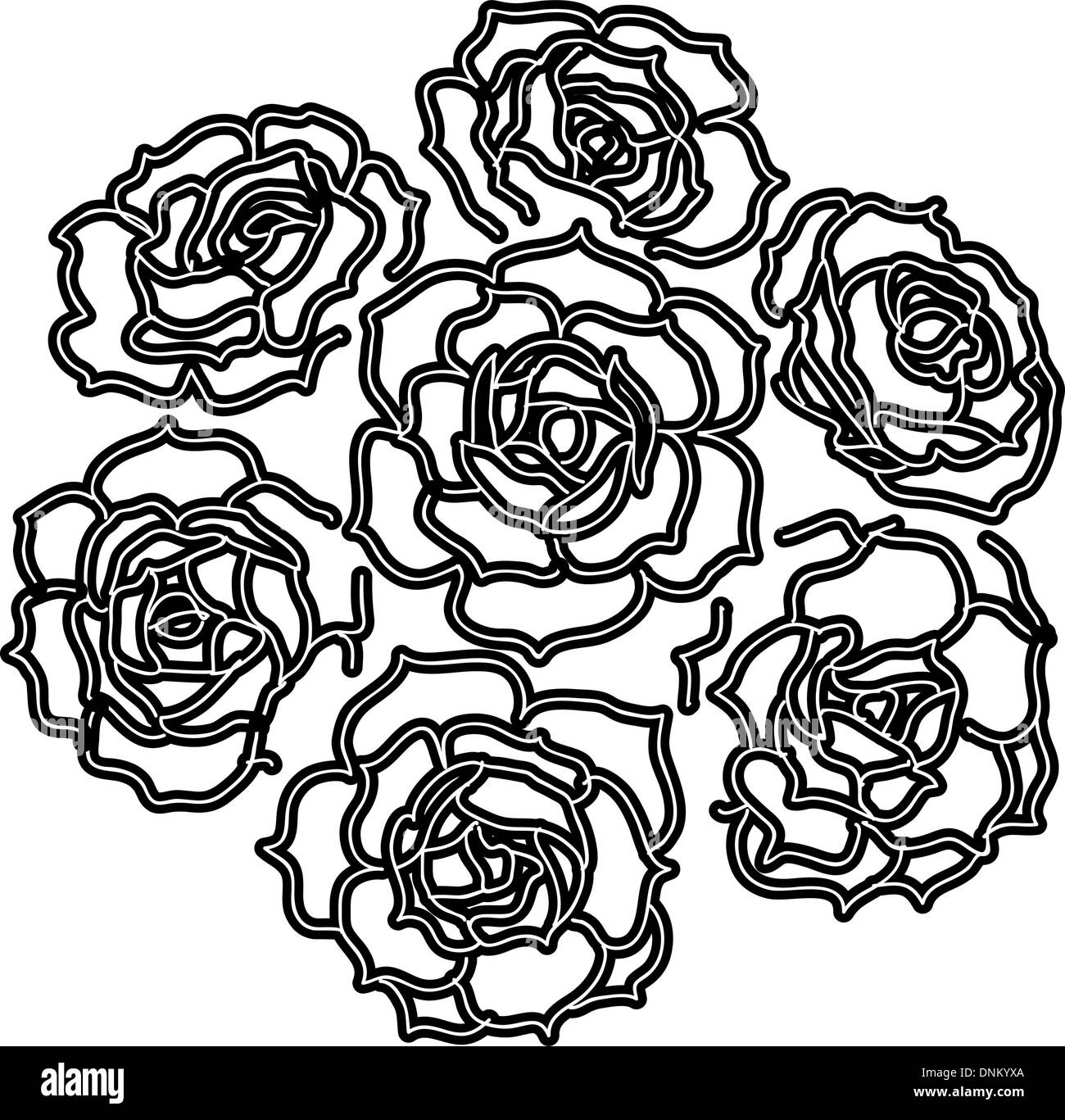 Large bouquet of roses. vector Stock Vector Image & Art - Alamy