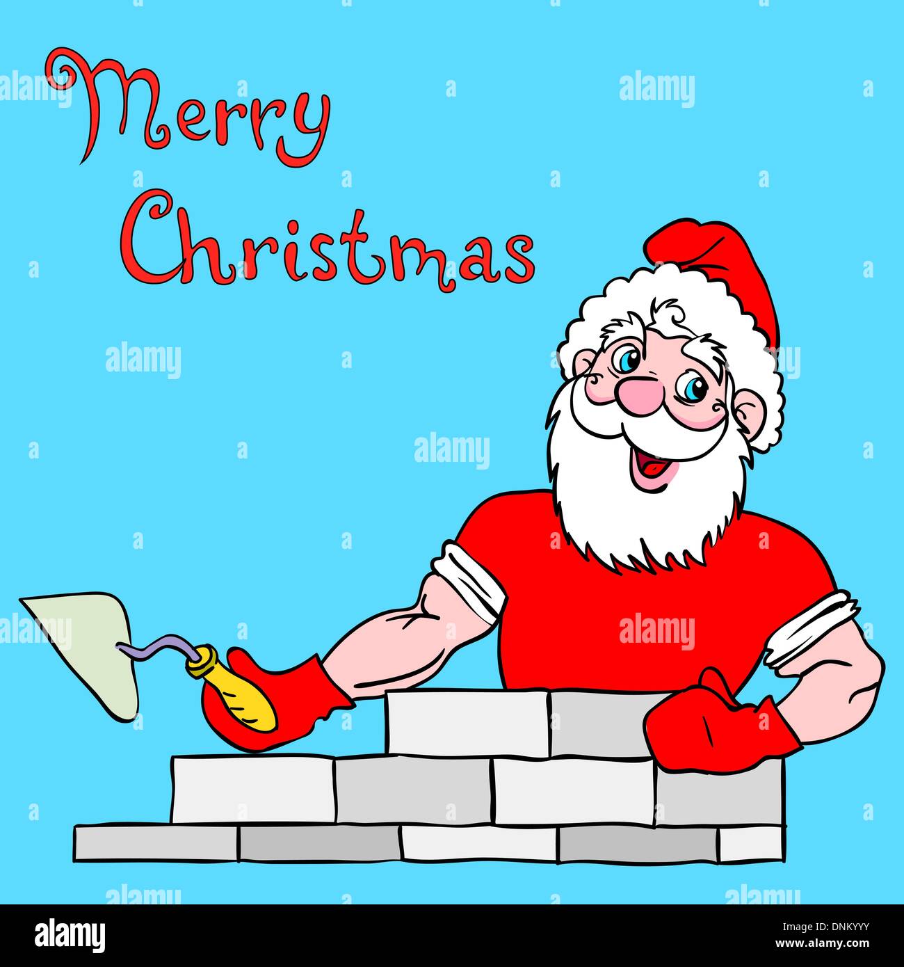Santa Claus muscular builds a brick house Stock Vector Image & Art - Alamy
