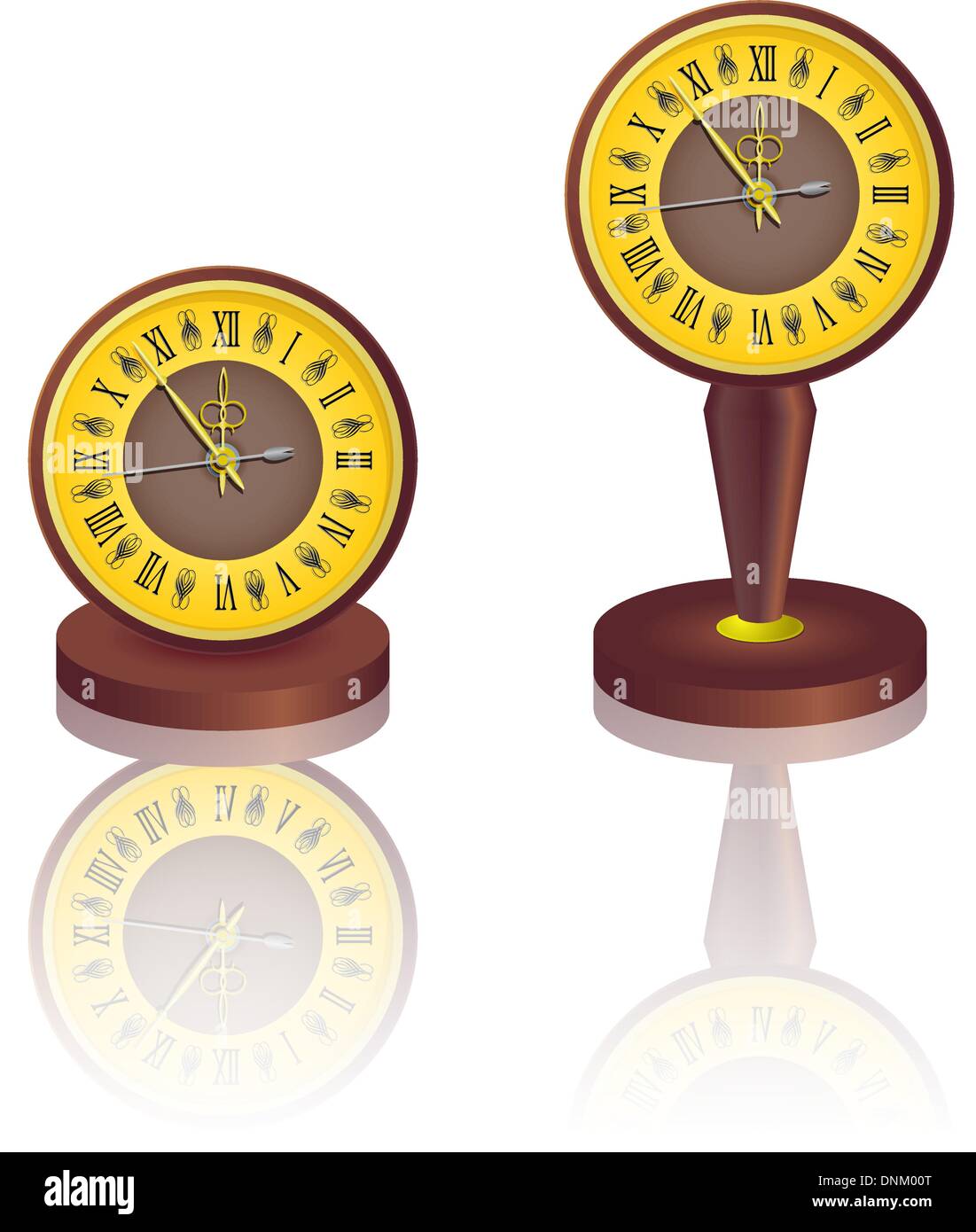 The vintage clock shortly before midnight. vector Stock Vector Image ...