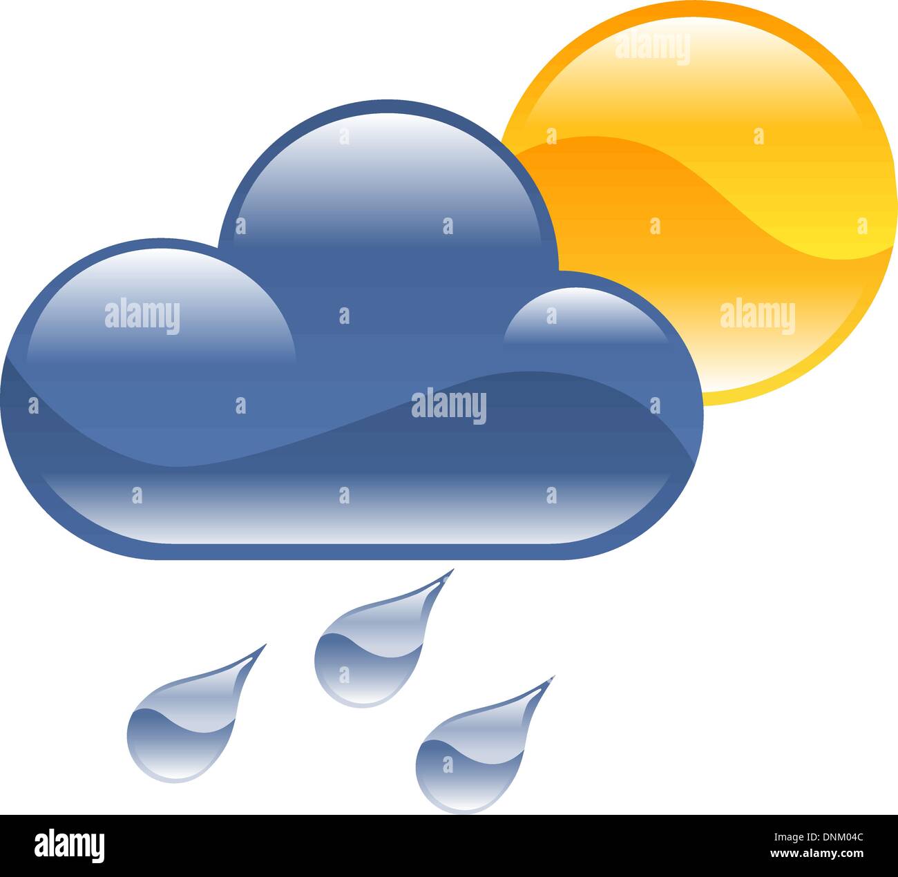 Illustration of the sun and a rain cloud Stock Vector Image & Art - Alamy