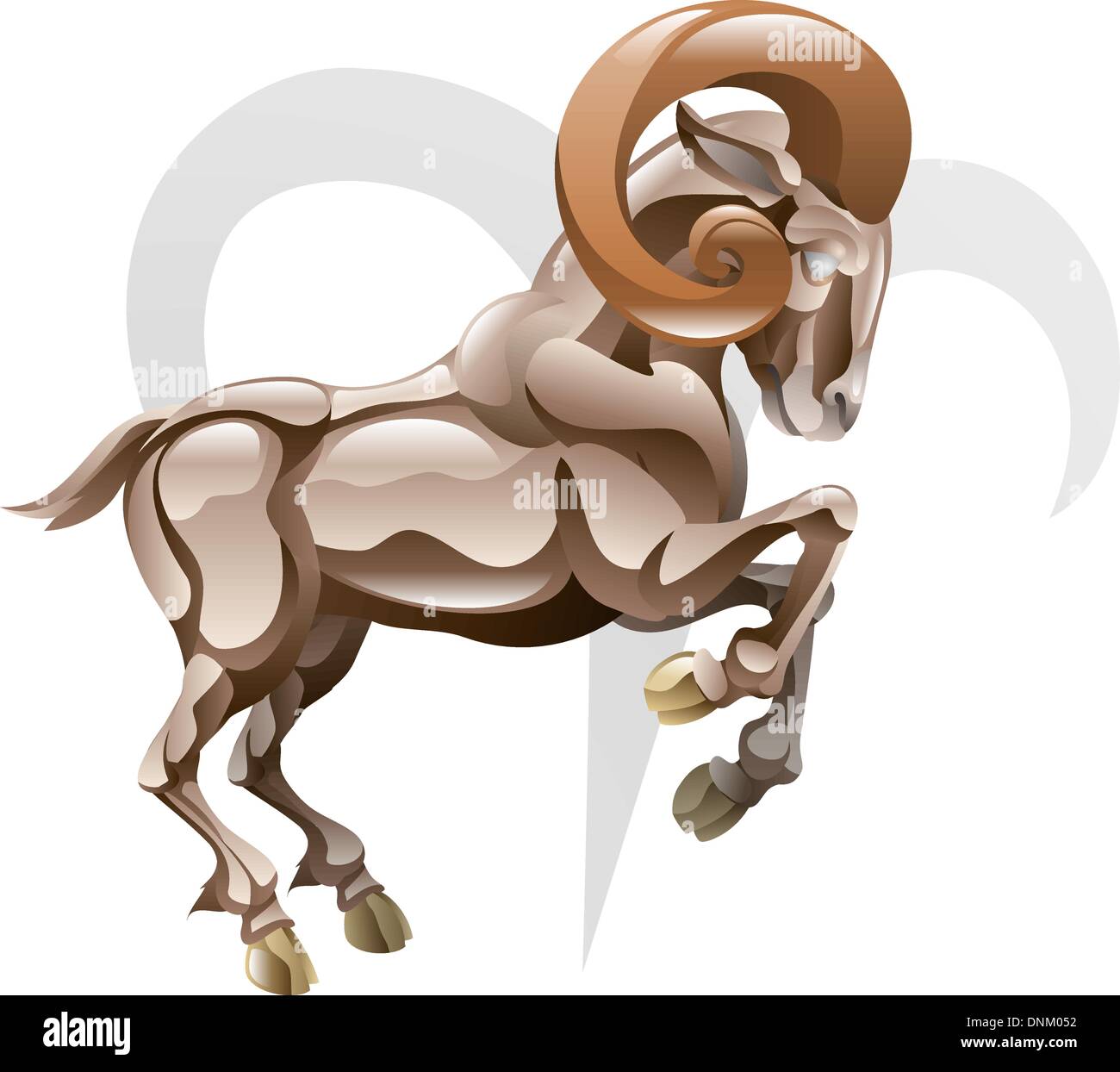 Illustration representing Aries the ram star or birth sign. Includes ...