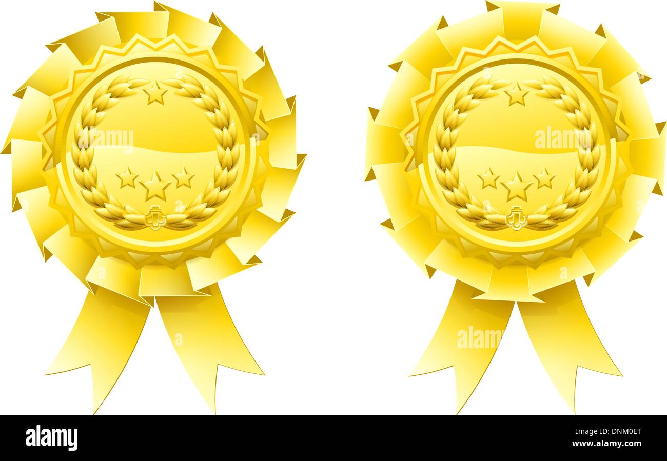 Golden winners laurel rosettes with laurel wreath and stars in the ...