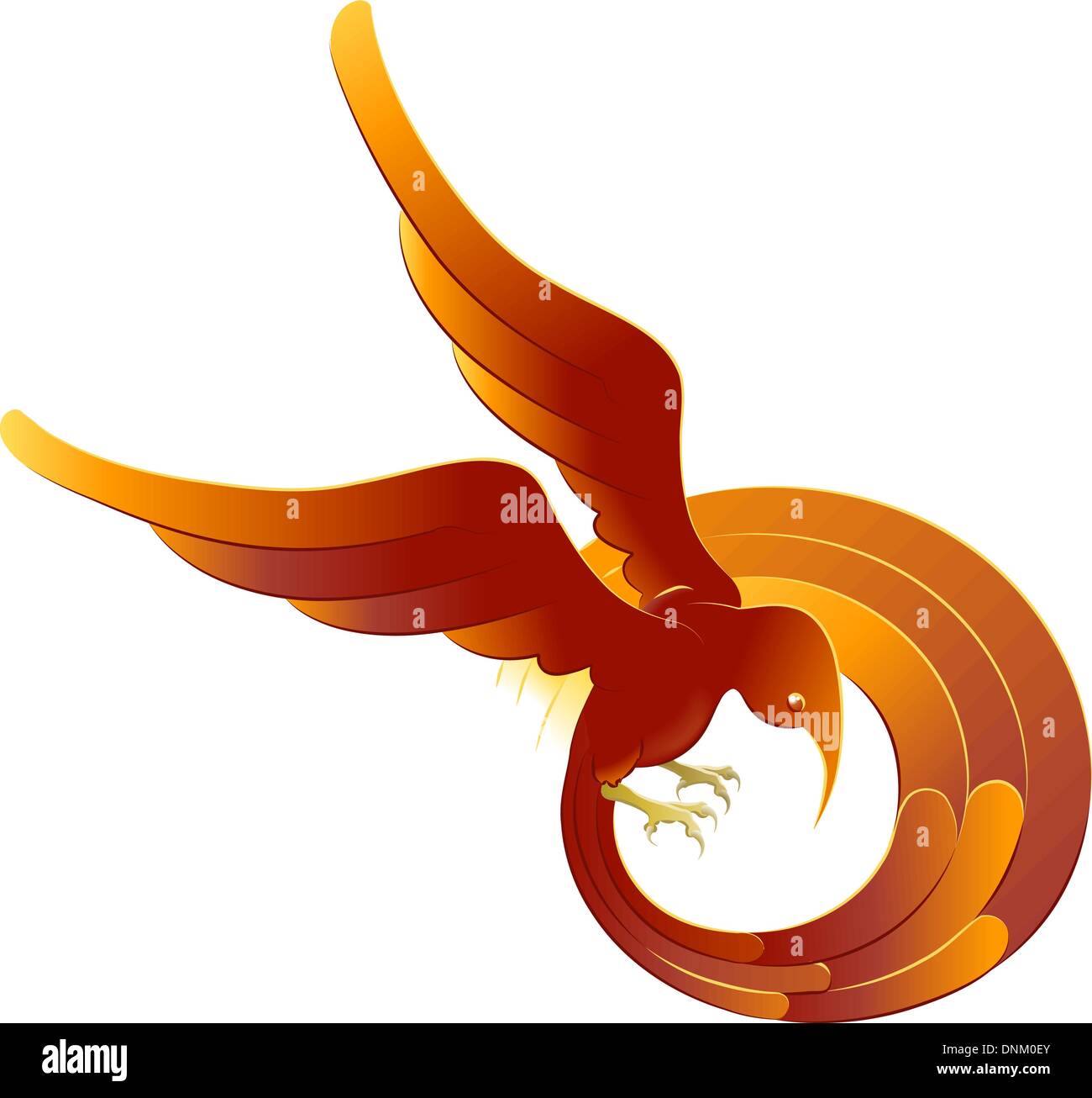 A vector illustration of a swooping stylised bright orange bird Stock ...