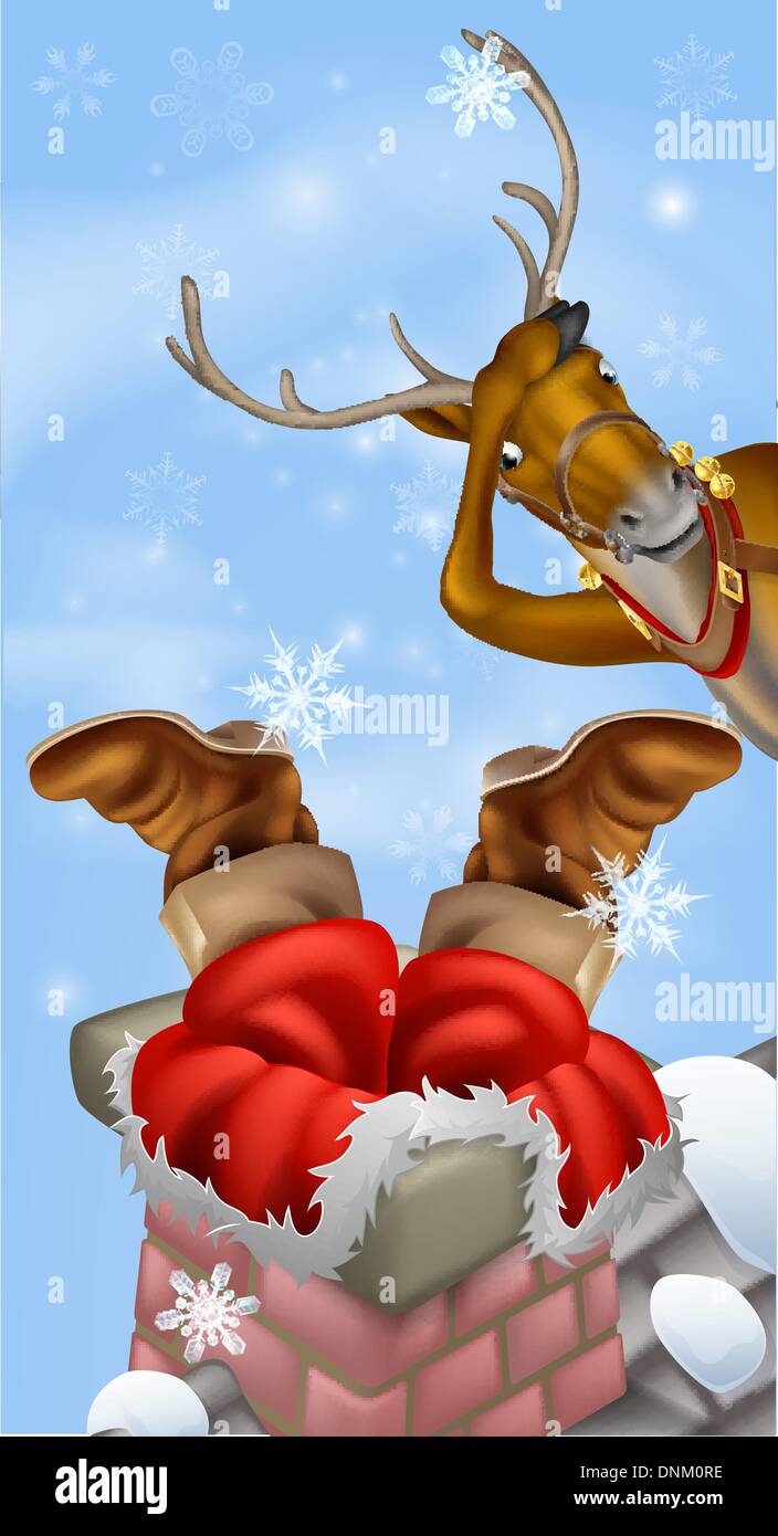 Santa claus stuck in chimney hi-res stock photography and images - Alamy