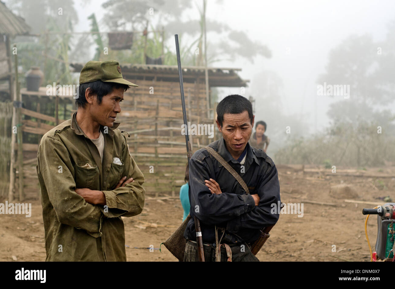 Akha tribe men , Nambo village , Muang Sing , Laos Stock Photo - Alamy