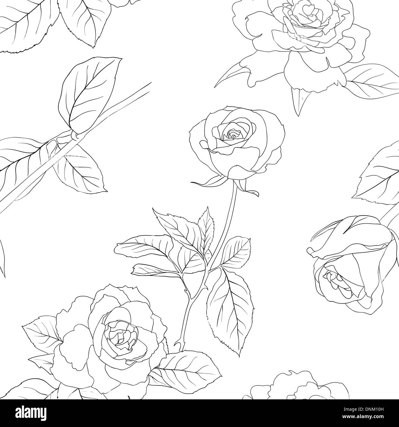 Seamless wallpaper with rose flowers Stock Vector Image & Art - Alamy