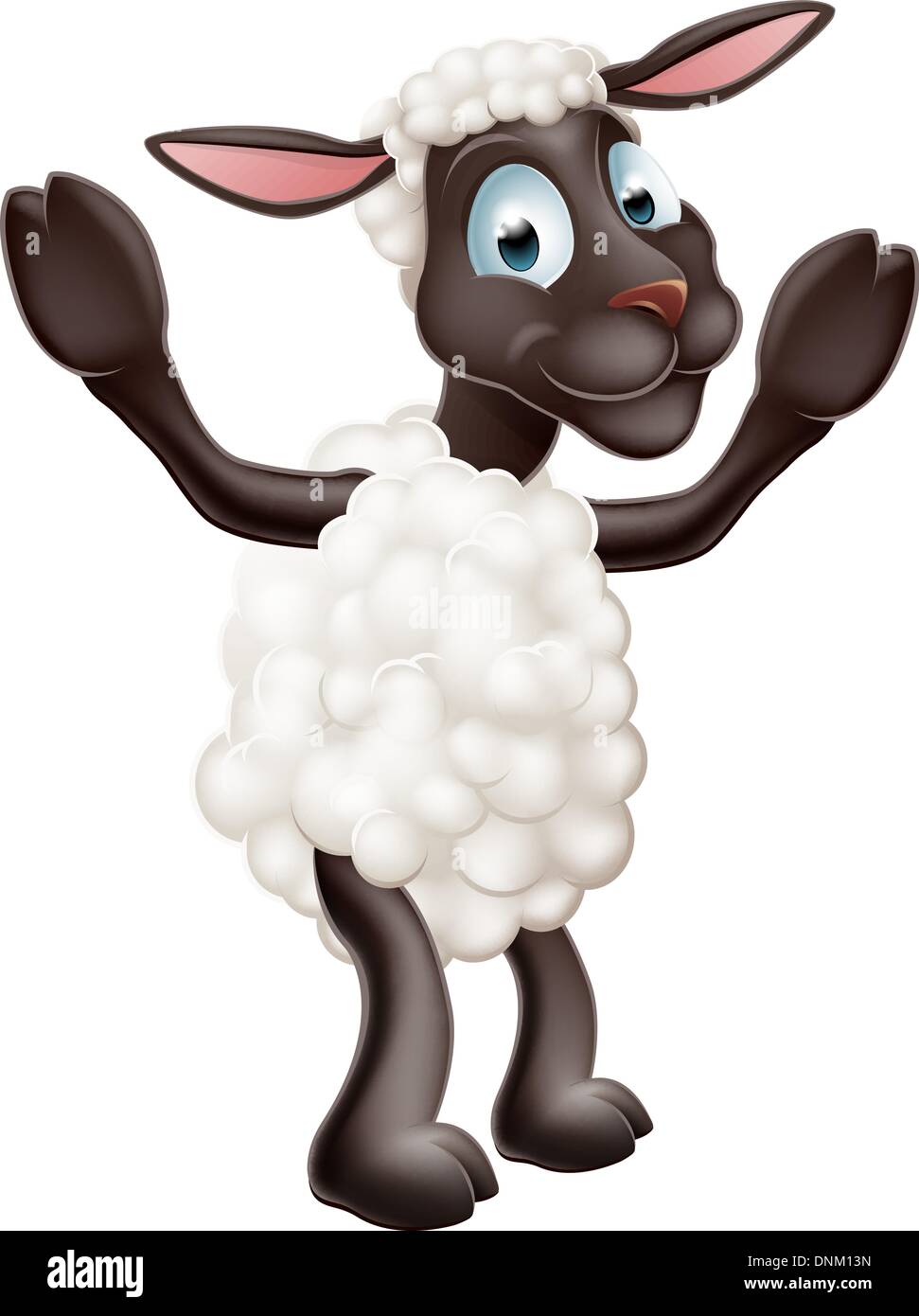 Cartoon lamb waving hi-res stock photography and images - Alamy