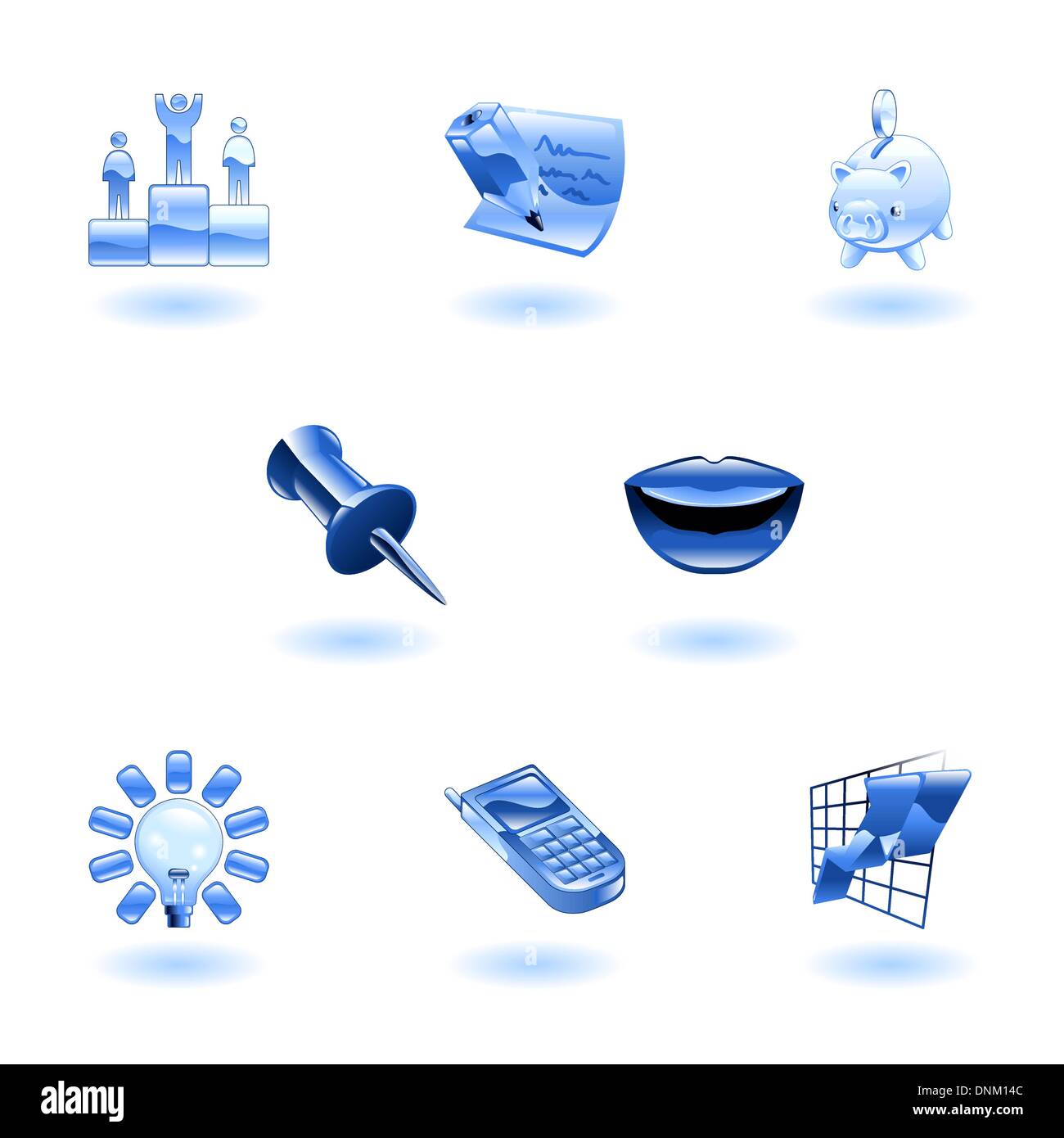 A set of glossy business and office icons Stock Vector Image & Art - Alamy