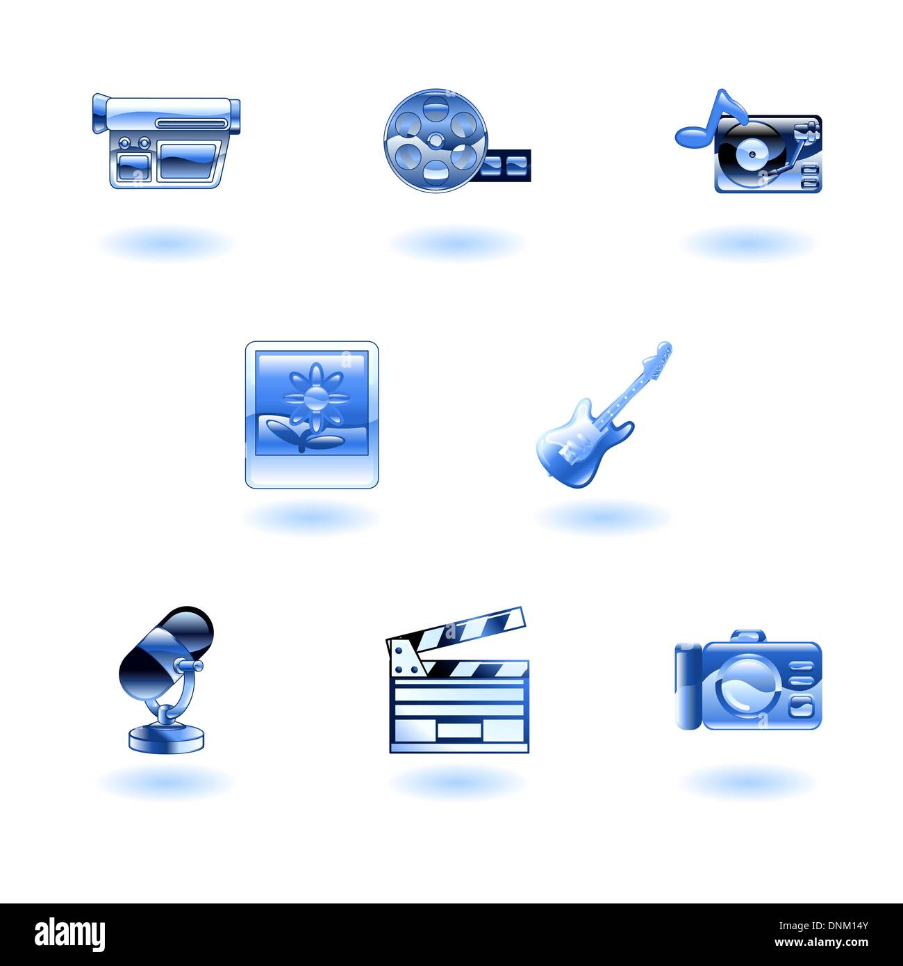 A set of shiny glossy media icons Stock Vector Image & Art - Alamy