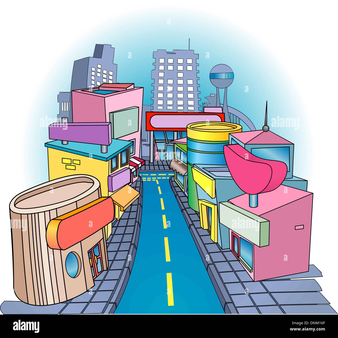 Commercial road shopping centre Stock Vector Images - Alamy