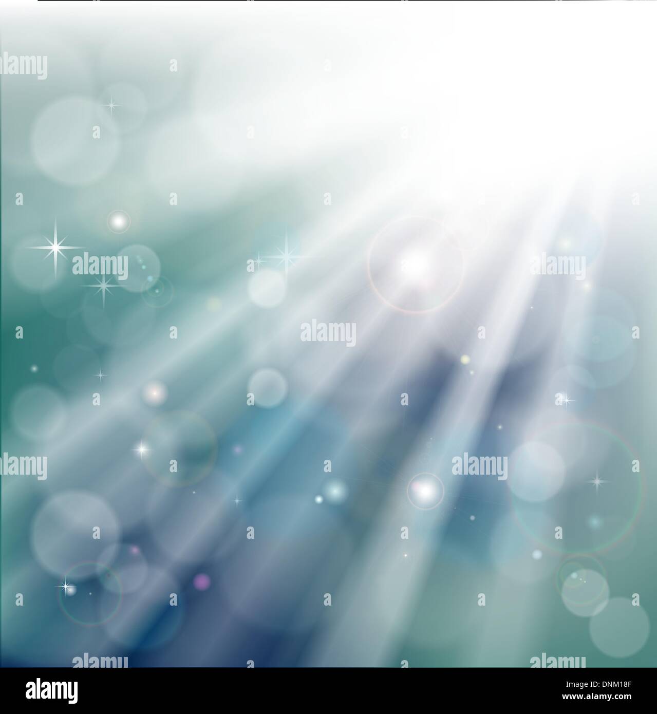 A light rays background with bokeh effect and glowing star particles ...