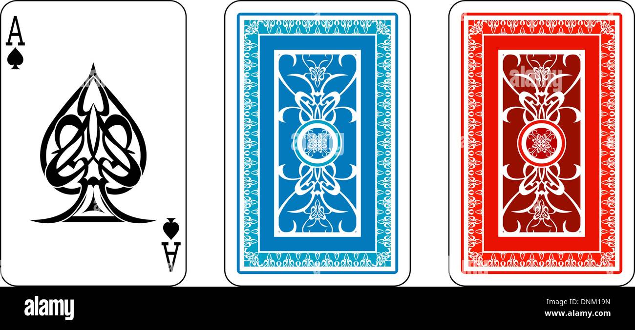 Ace and matching back from deck of playing cards Stock Vector Image ...