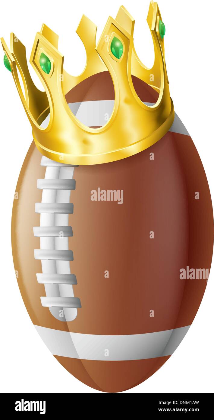 An illustration of an American football ball wearing a golden crown ...