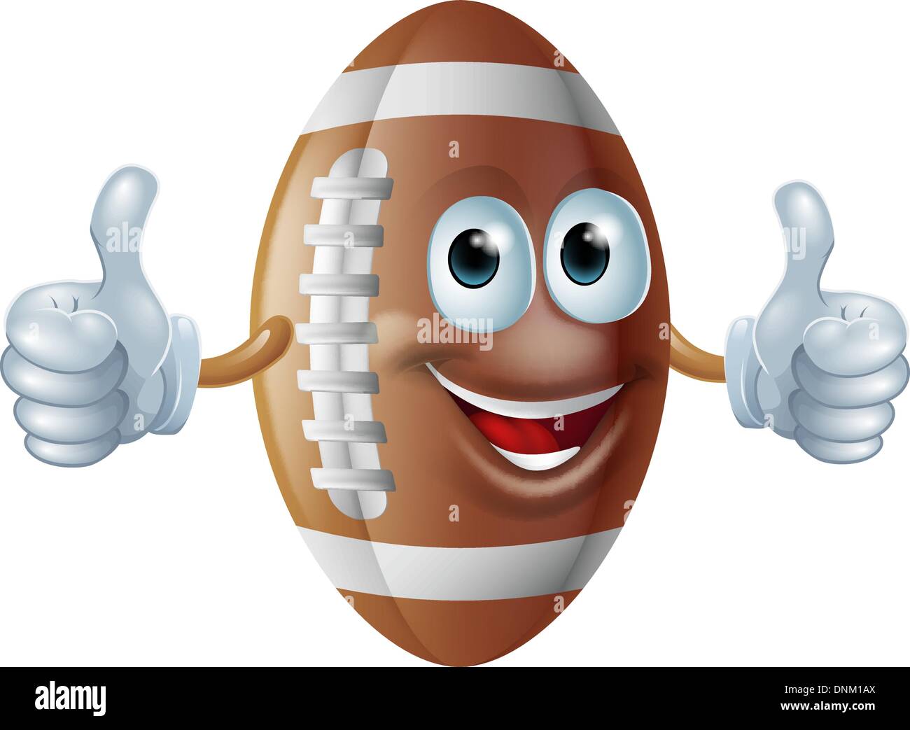 An illustration of a cartoon American football ball man giving a double ...