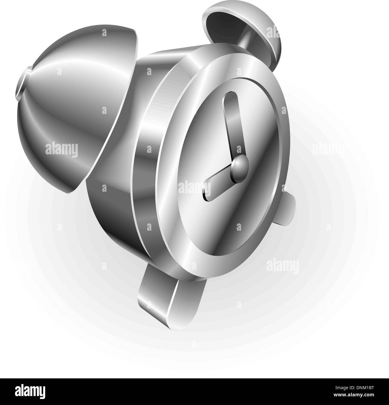 Illustration of a silver metallic alarm clock Stock Vector Image & Art ...