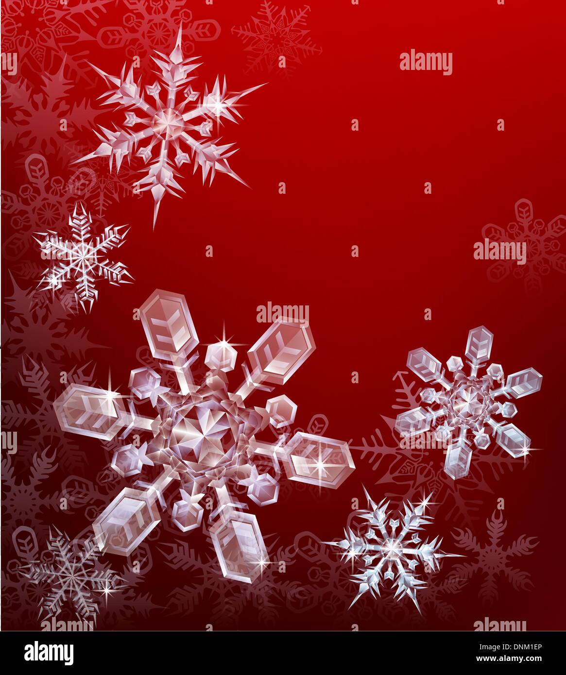 Red Snowflake Background