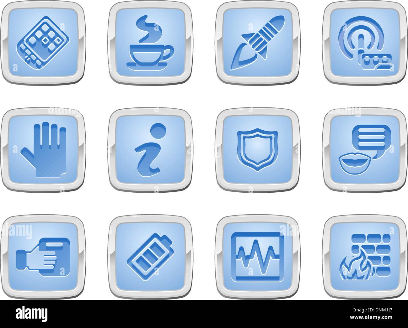illustration of a set of internet computer application icons Stock ...