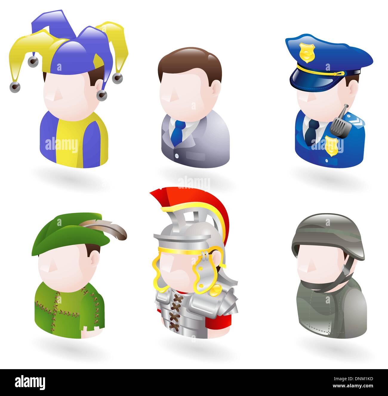 An avatar people web or internet icon set series. Includes a jester or ...