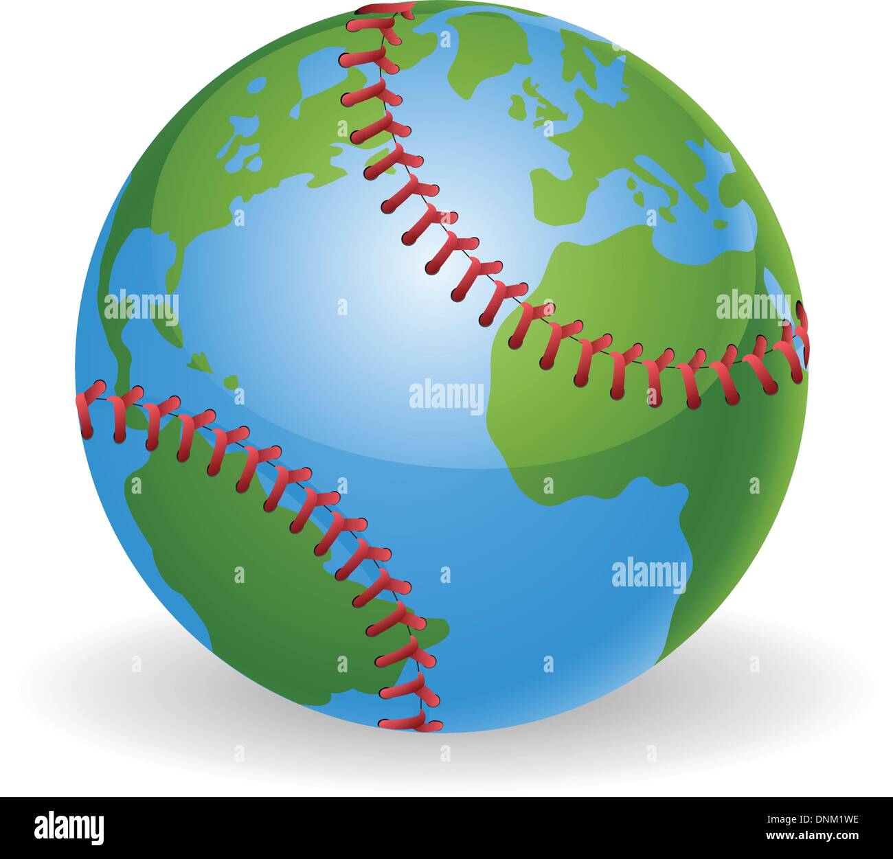 World globe baseball ball concept illustration Stock Vector Image & Art ...