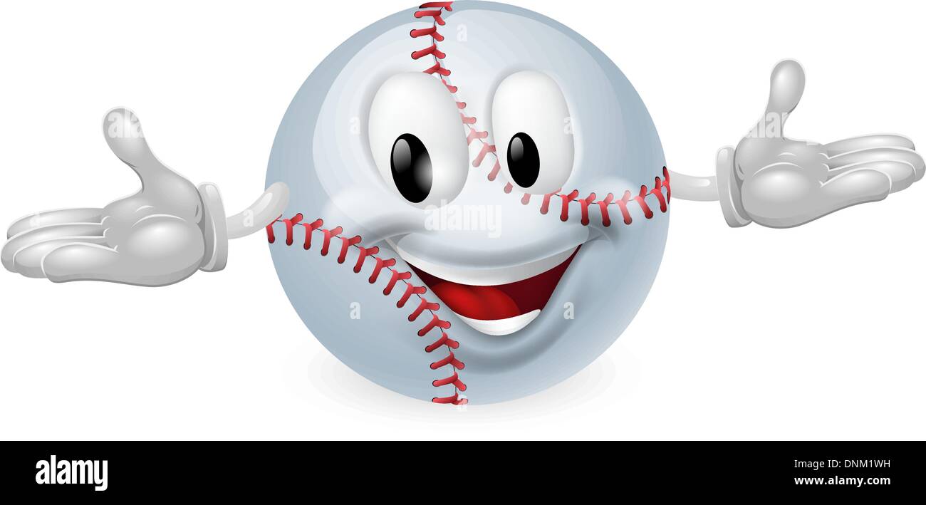 Illustration of a cute happy baseball ball mascot man Stock Vector ...