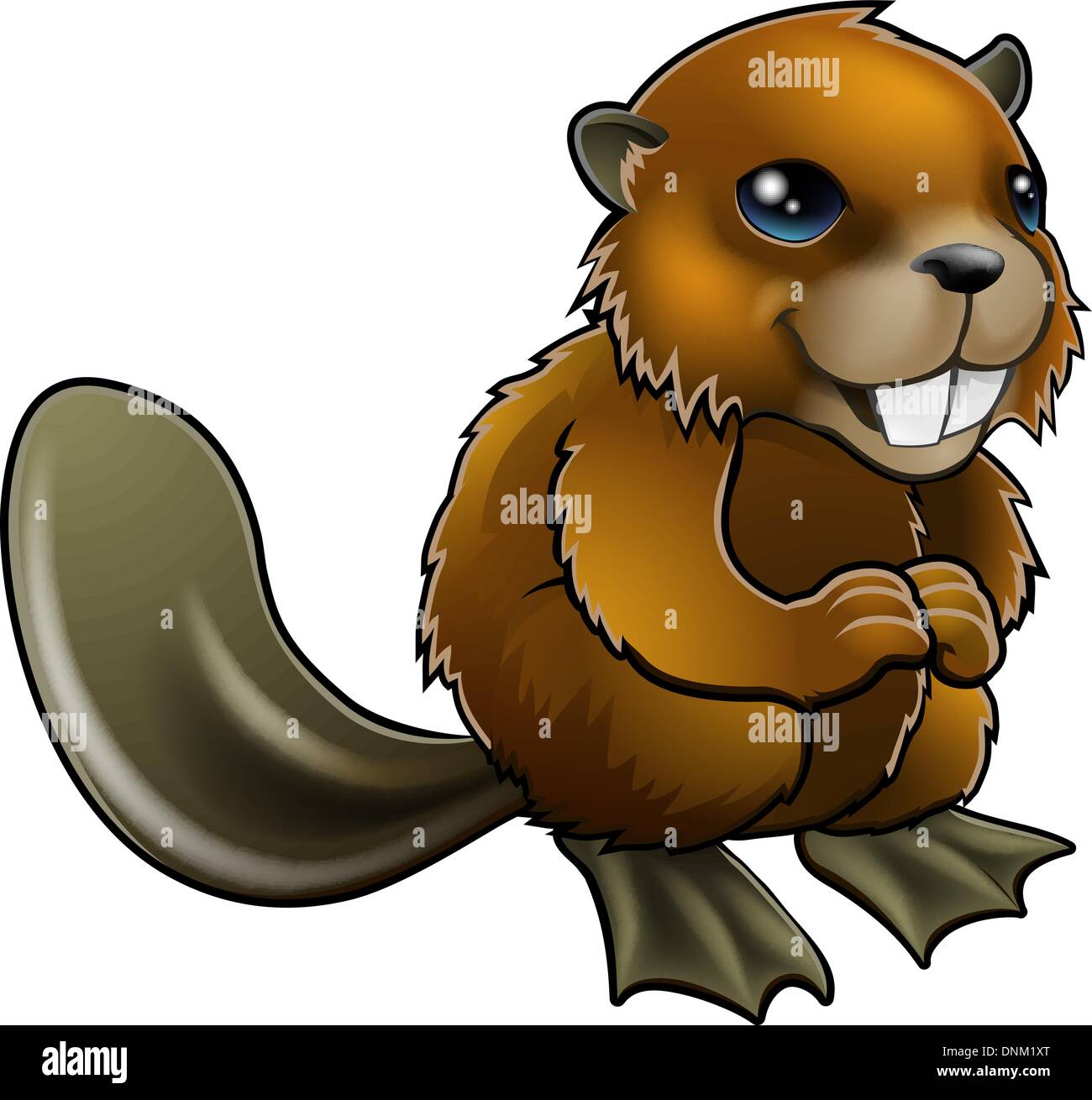 An illustration of a happy cartoon beaver character Stock Vector Image ...