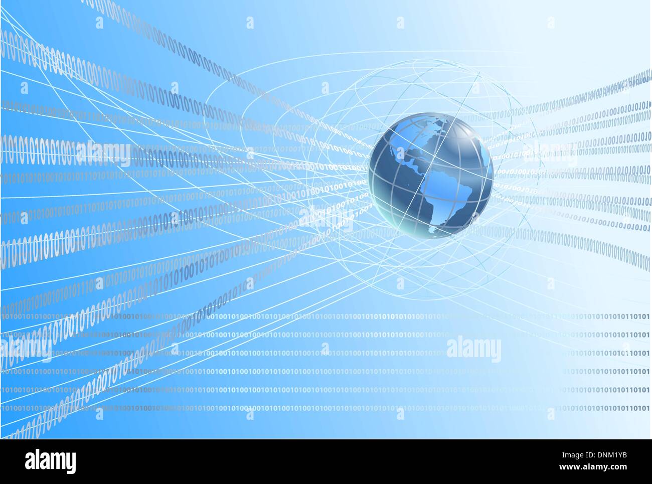 A dynamic 3d world map background with binary ones and zeros flowing round it Stock Vector Image ...