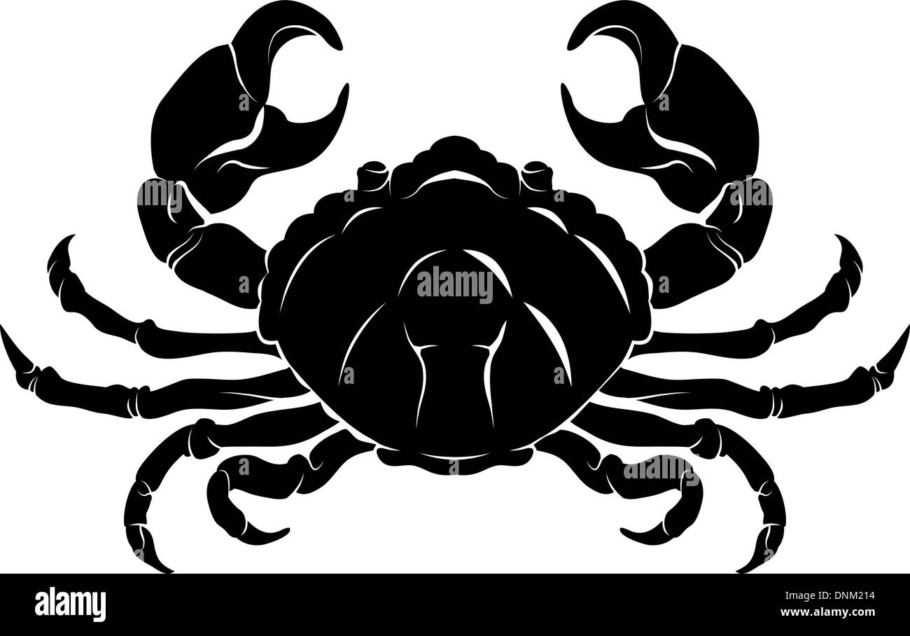 An illustration of a stylised black crab perhaps a crab tattoo Stock ...