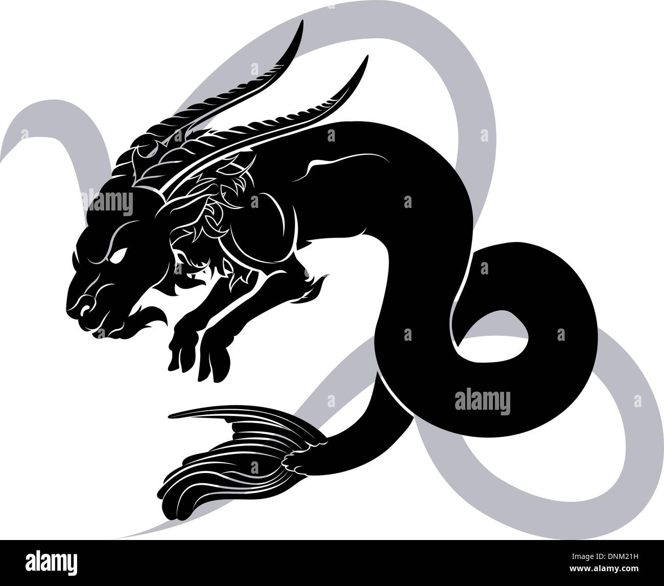 Illustration of Capricorn the sea goat zodiac horoscope astrology sign ...