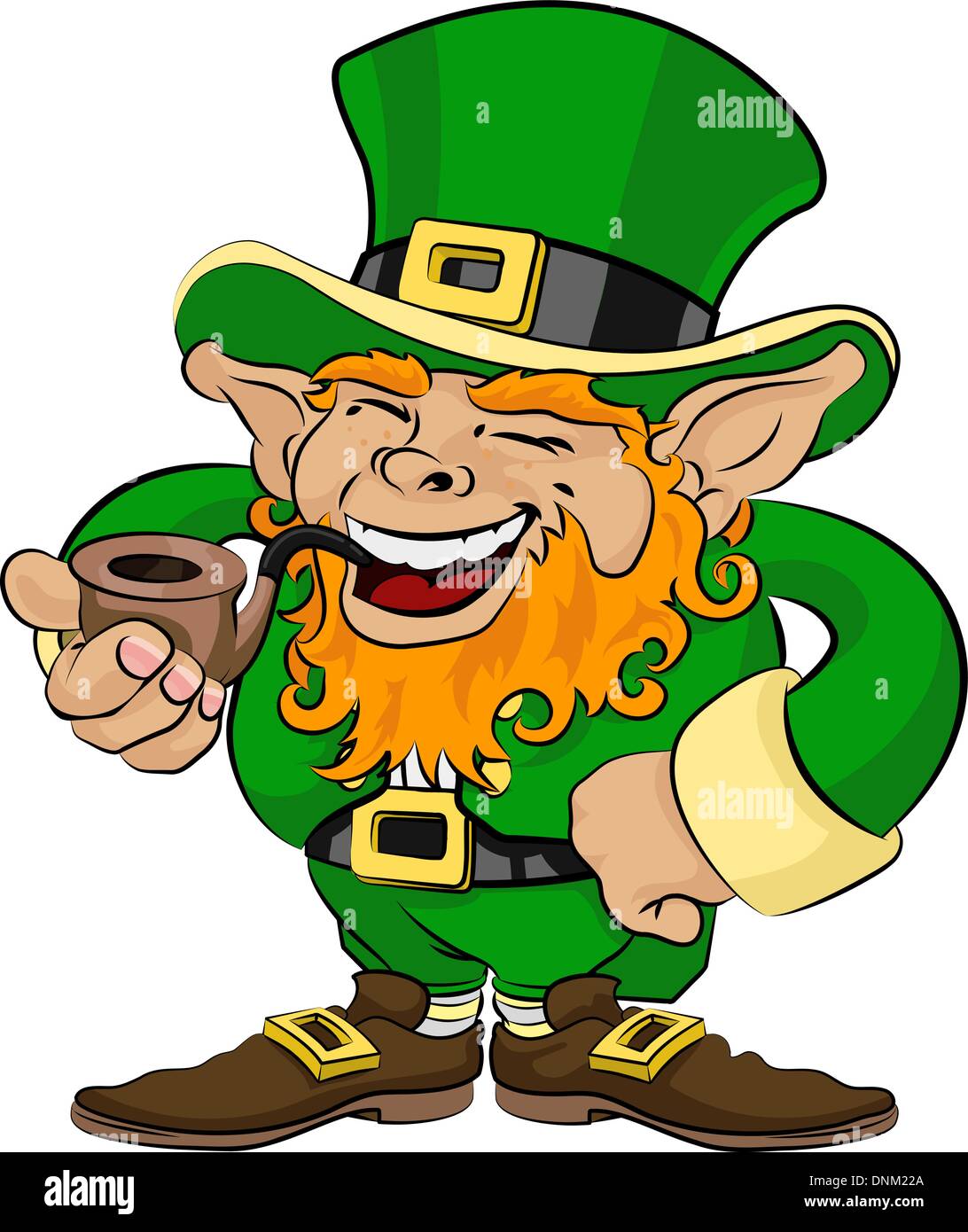 Illustration of St. Patrick's Day leprechaun smoking a pipe Stock ...