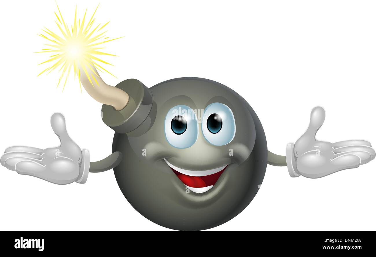 An illustration of a cute happy bomb cartoon character Stock Vector ...