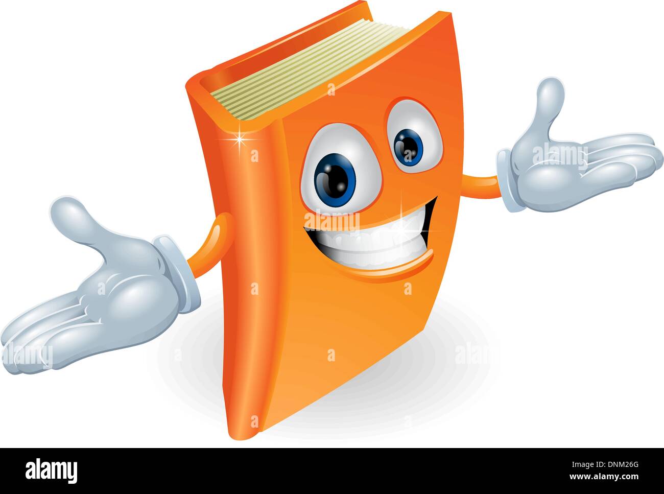 A smiling book cartoon illustration. Education, reading or teaching ...