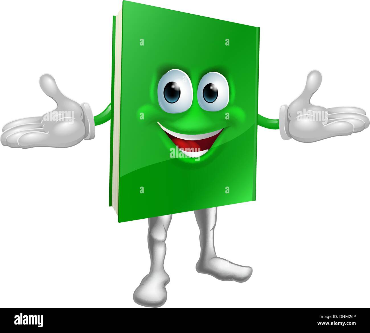 Happy Cartoon Green Book Man Illustration Stock Vector Image And Art Alamy