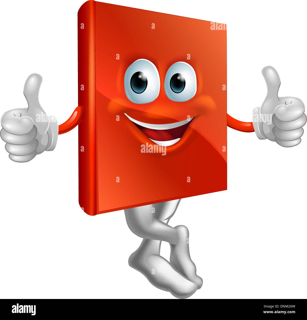 A cartoon illustration of a red book character giving a thumbs up Stock ...
