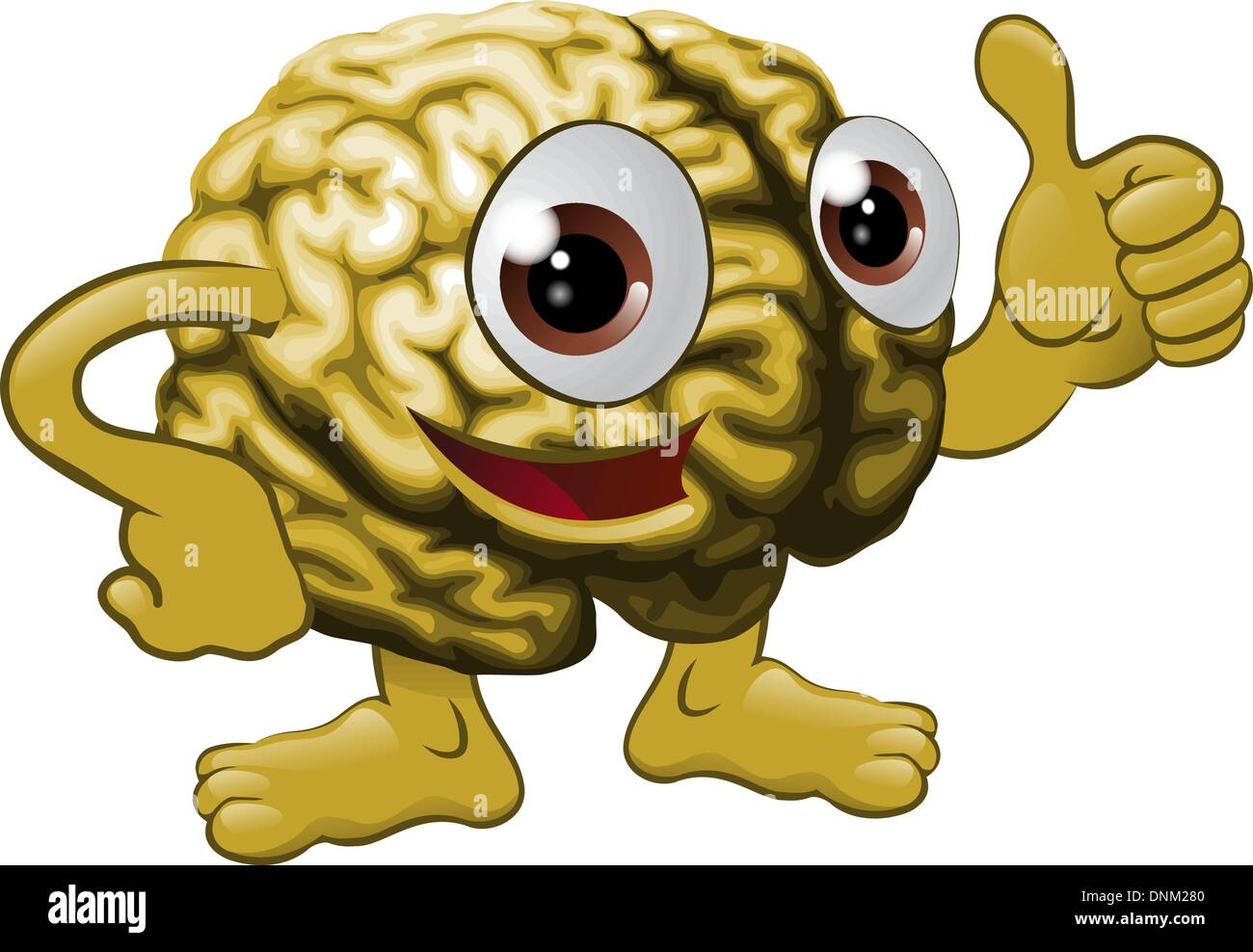Illustration of a brain cartoon character giving a thumbs up sign Stock ...