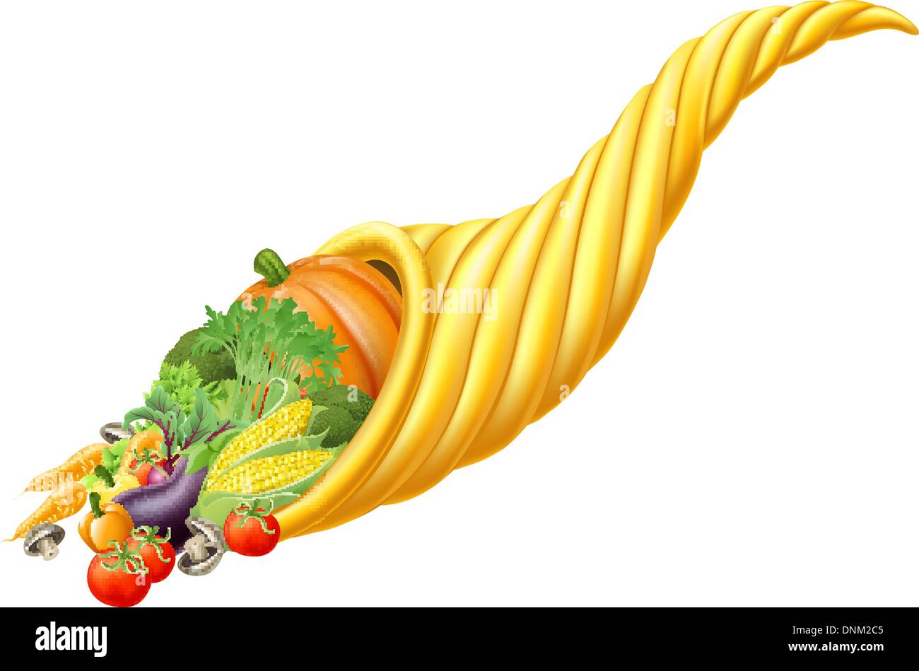 Illustration of thanksgiving or harvest festival cornucopia horn full ...