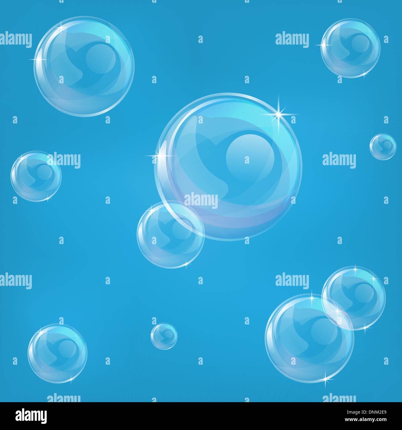 A blue illustration of some bubbles that can tiled seamlessly as a ...