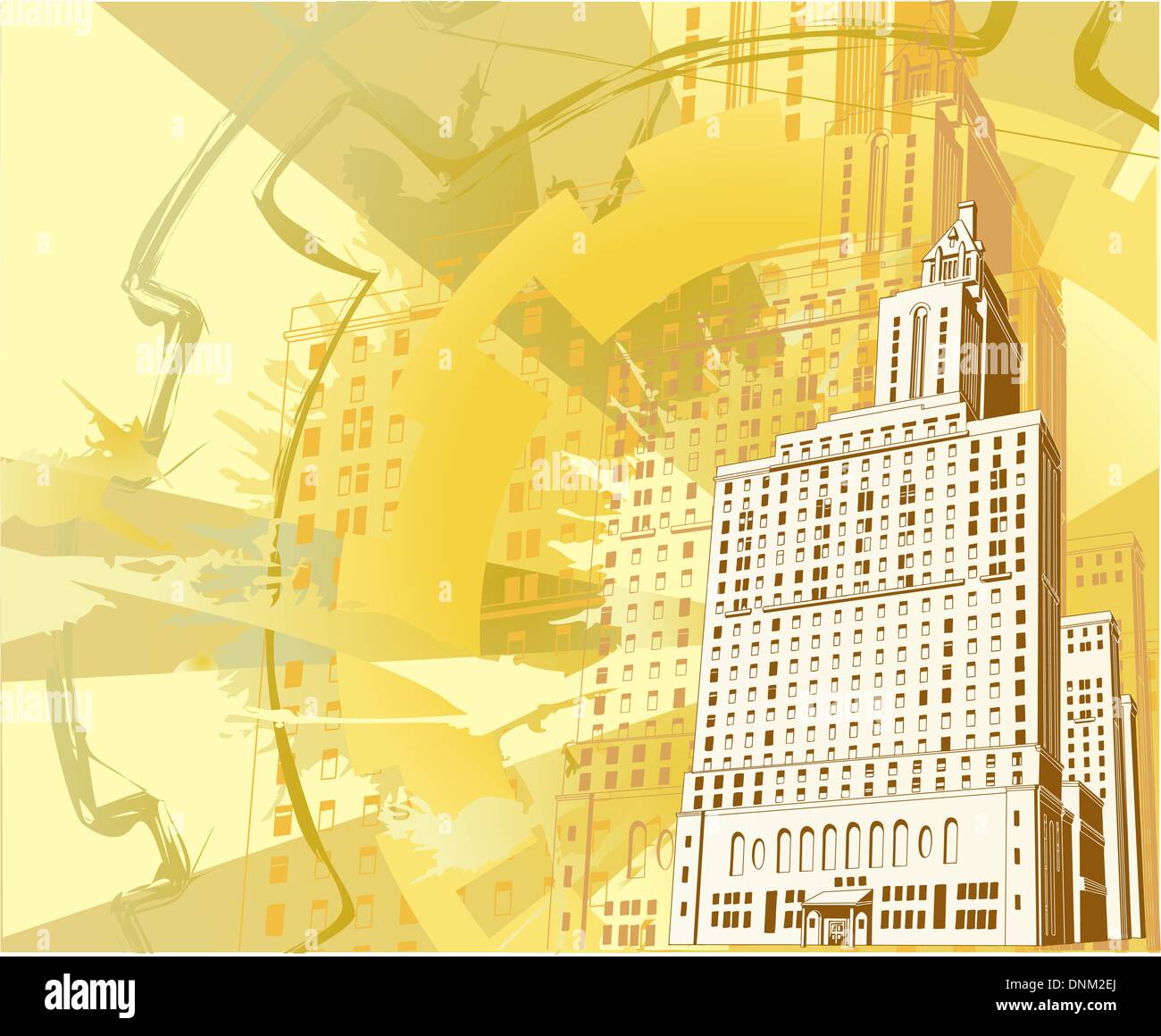 An illustration of a funky grungy urban building background Stock ...