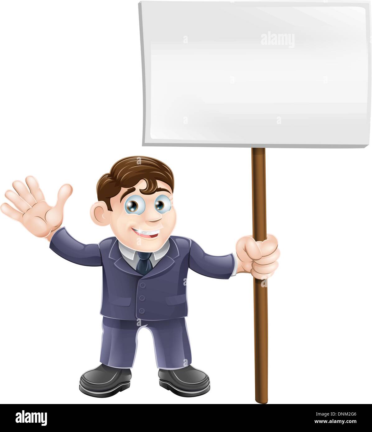 Happy businessman holding poster drawing hi-res stock photography and ...