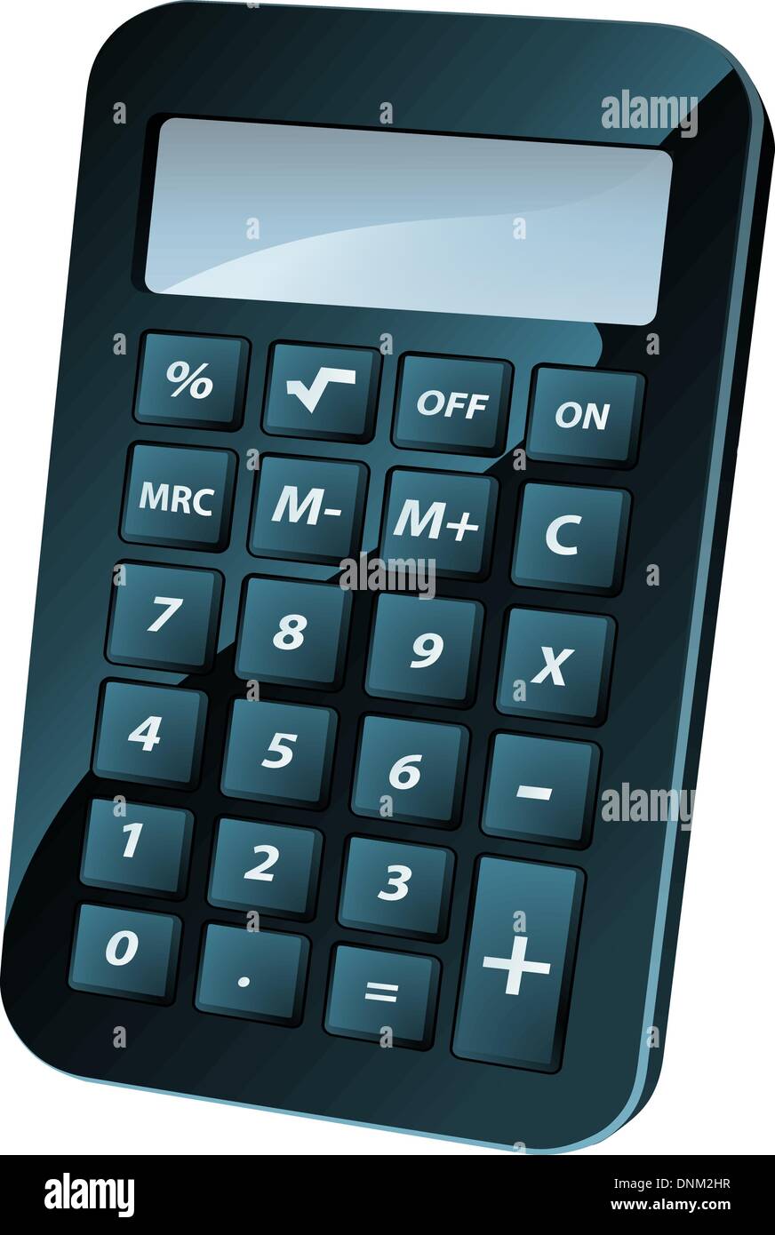 An illustration of a black shiny retro calculator or calculator icon ...