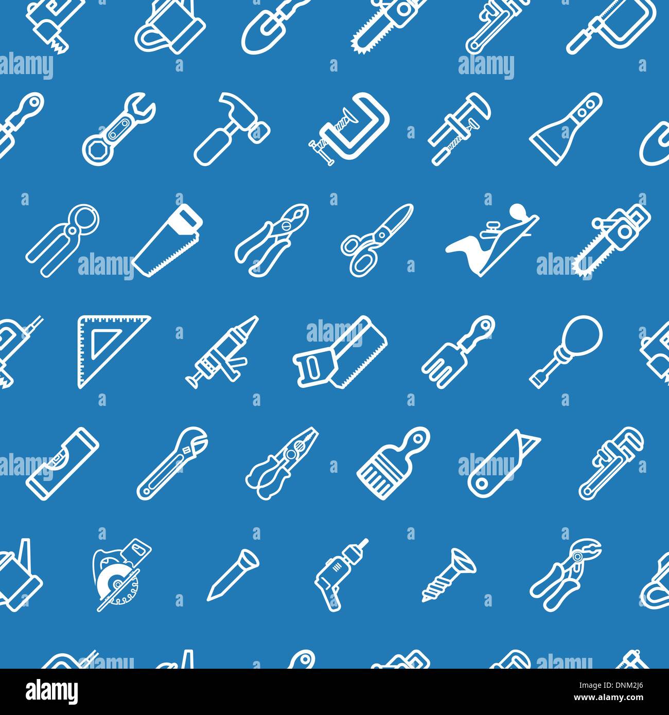 A tilable seamless tools background texture with lots of drawings of ...