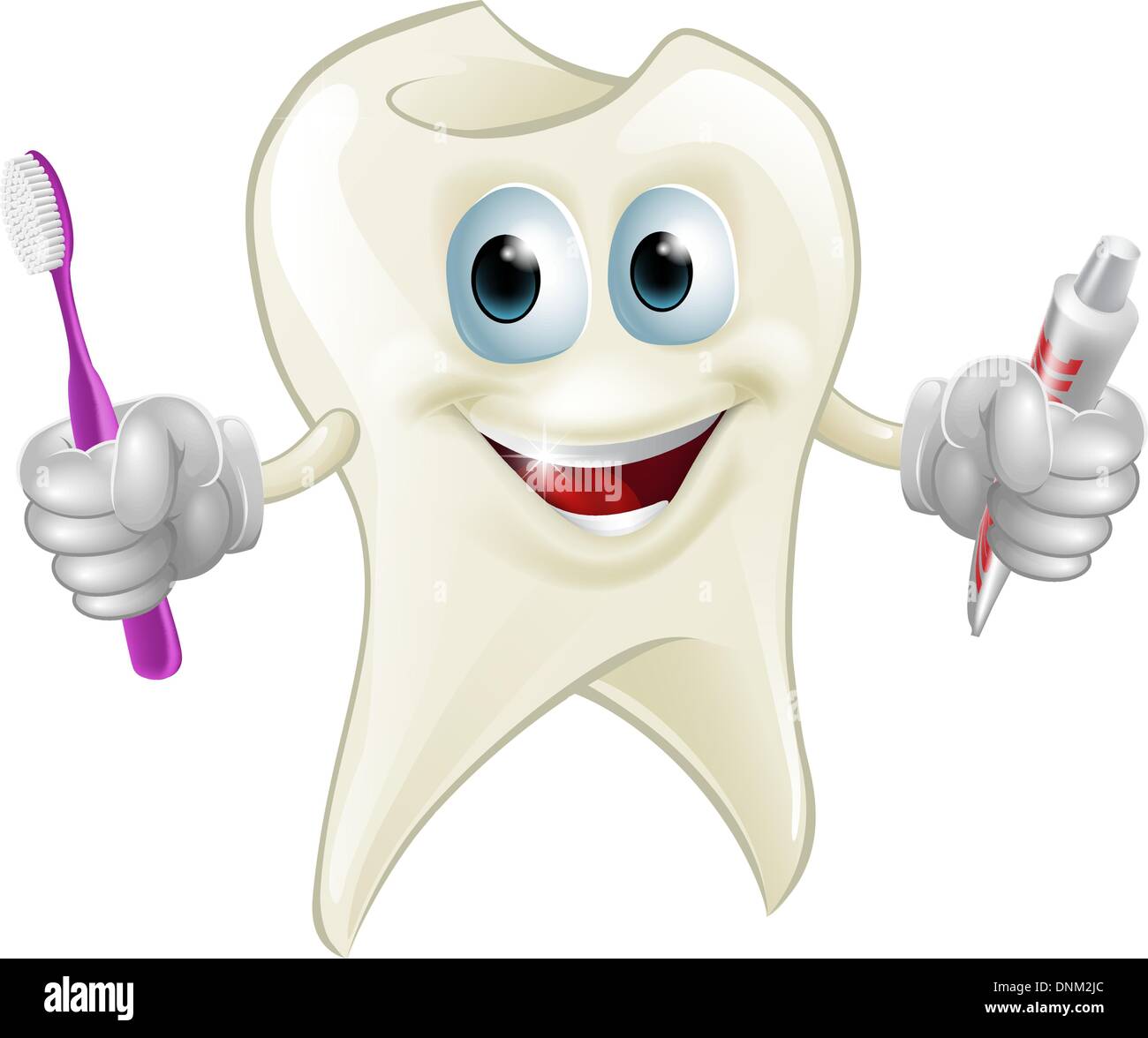 An illustration of a cartoon tooth man character mascot holding a ...
